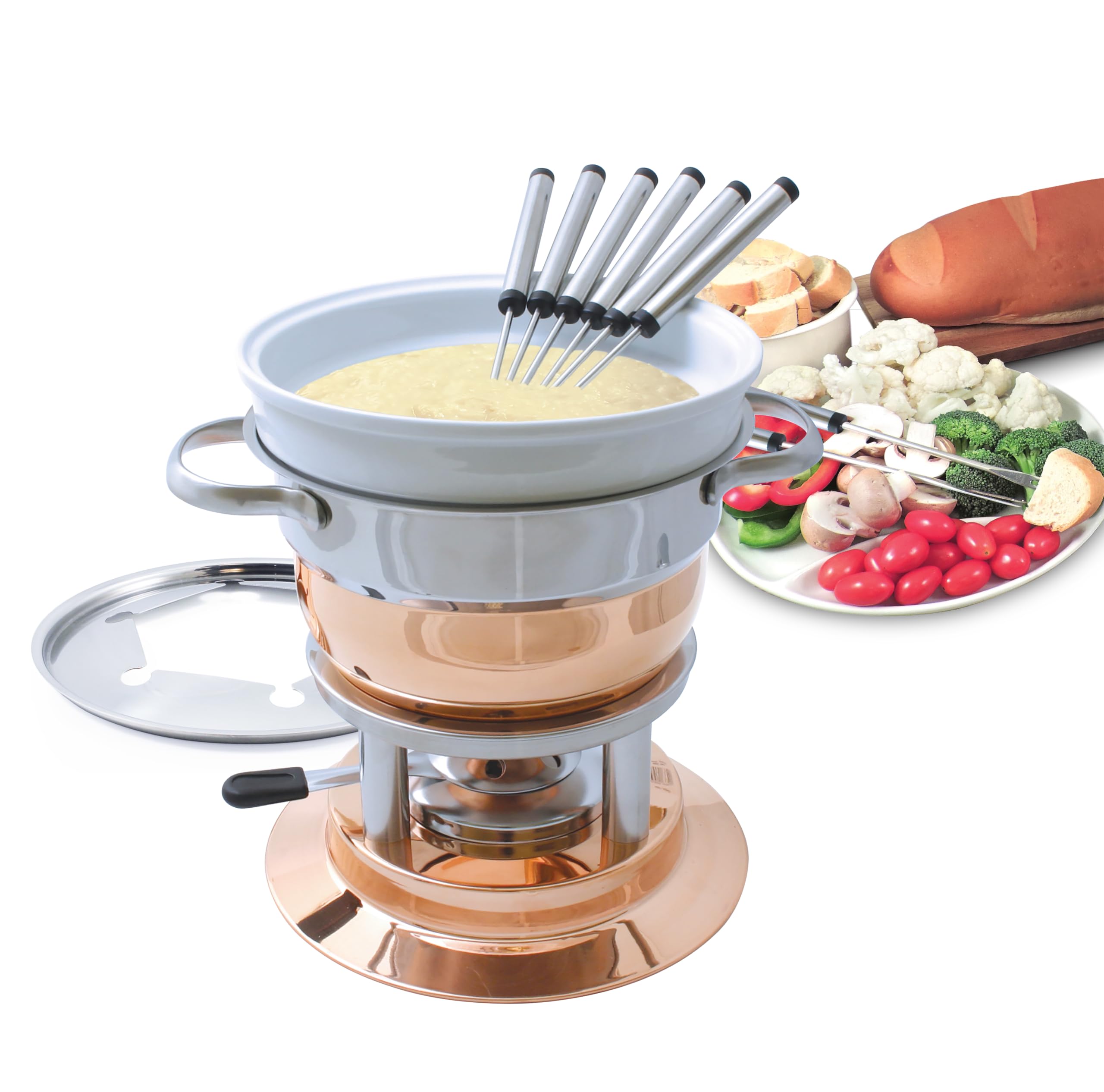 Swissmar Lausanne 11 Piece Copper Plated Fondue Set