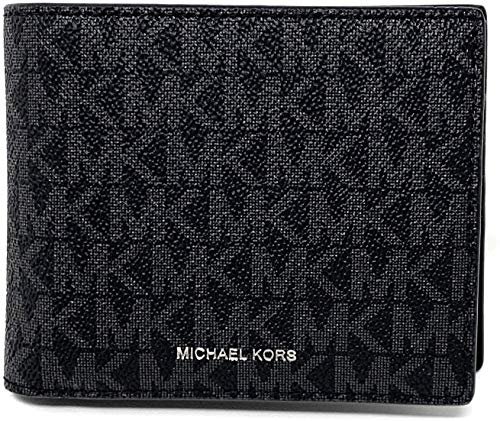 Michael Kors Men's Cooper Billfold with Pocket Wallet Signature (Black)