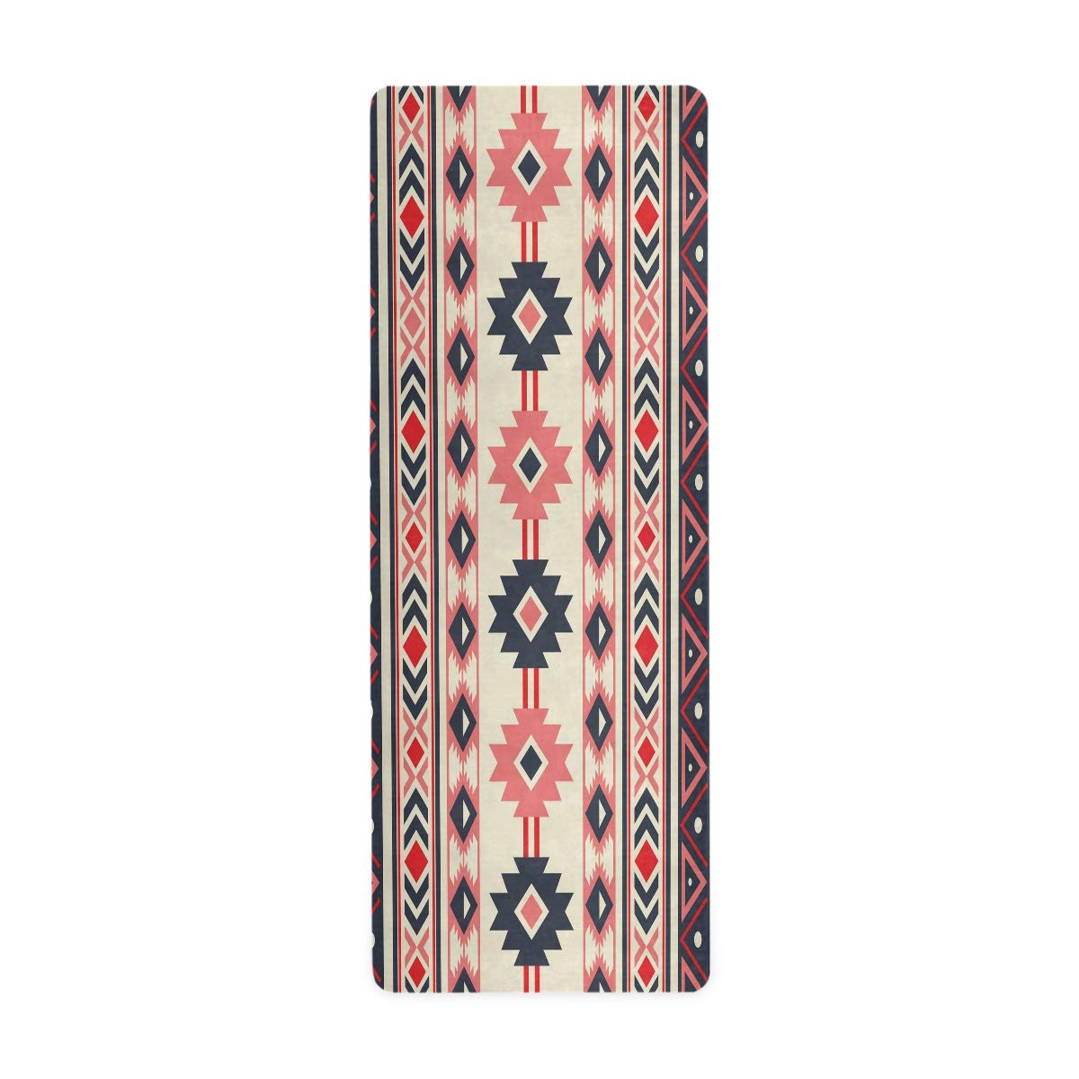 Nander Yoga Mat Thick Non-slip Soft Breathe Elastic Exercise Fitness Gym 1MM Thick Natural Rubber for Yoga Mats,Native American Tribal