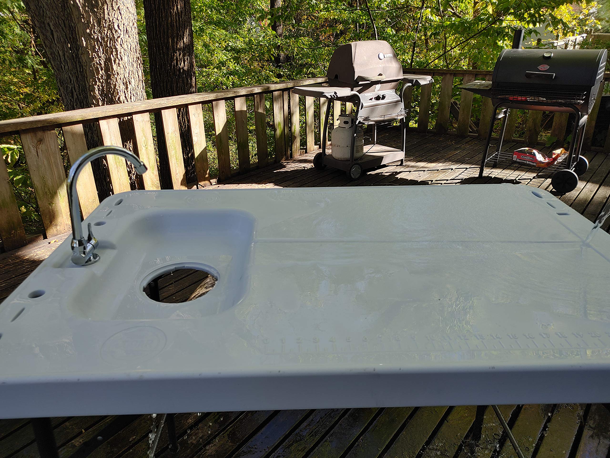 Old Cedar Outfitters Premium, Extra-Large Fish and Game Cleaning Table with Sink and Folding Legs