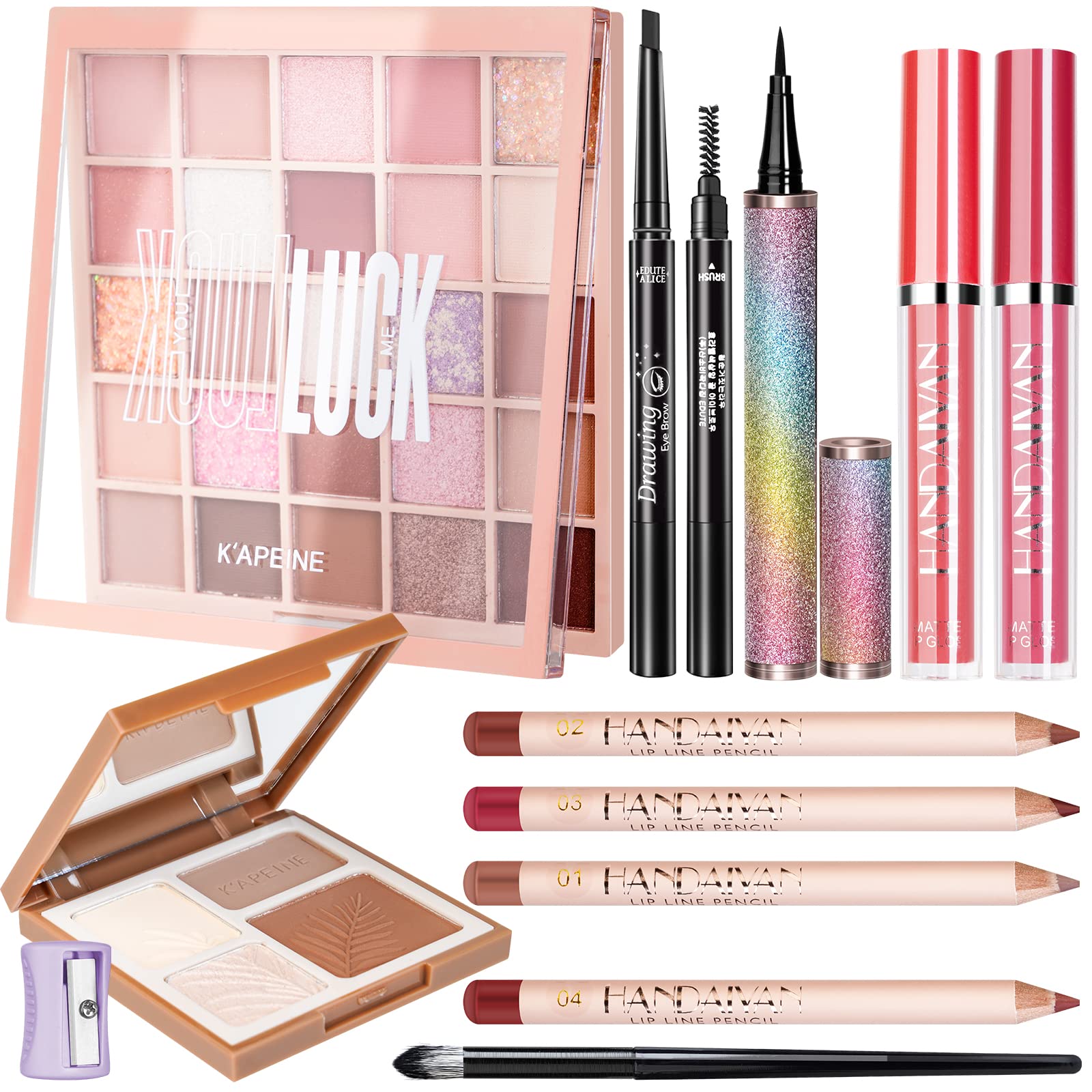 Makeup Kit for Women Full Kit, All in One Makeup Set,Include Eyeshadow&Facial Palette Lipglaze&Lipline Eyebrow&Eyeliner EyeShadow Brush