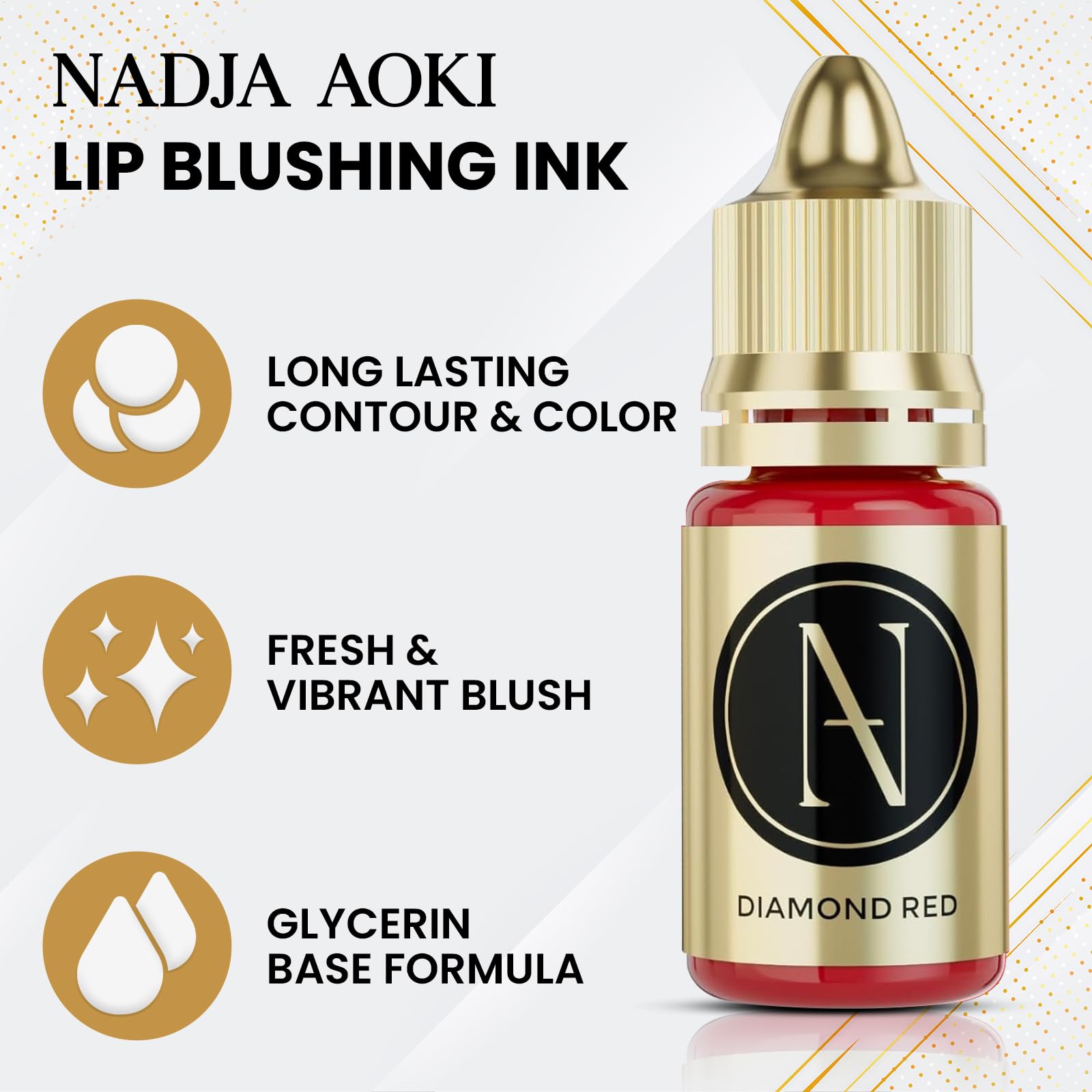 Nadja Aoki Lip Blushing Pigments Ink - Microblading Lip Pigments for Permanent Lip Color β Professional Lip Tattoo Pigments - Nude C3-12mL | 0.43 FL Oz