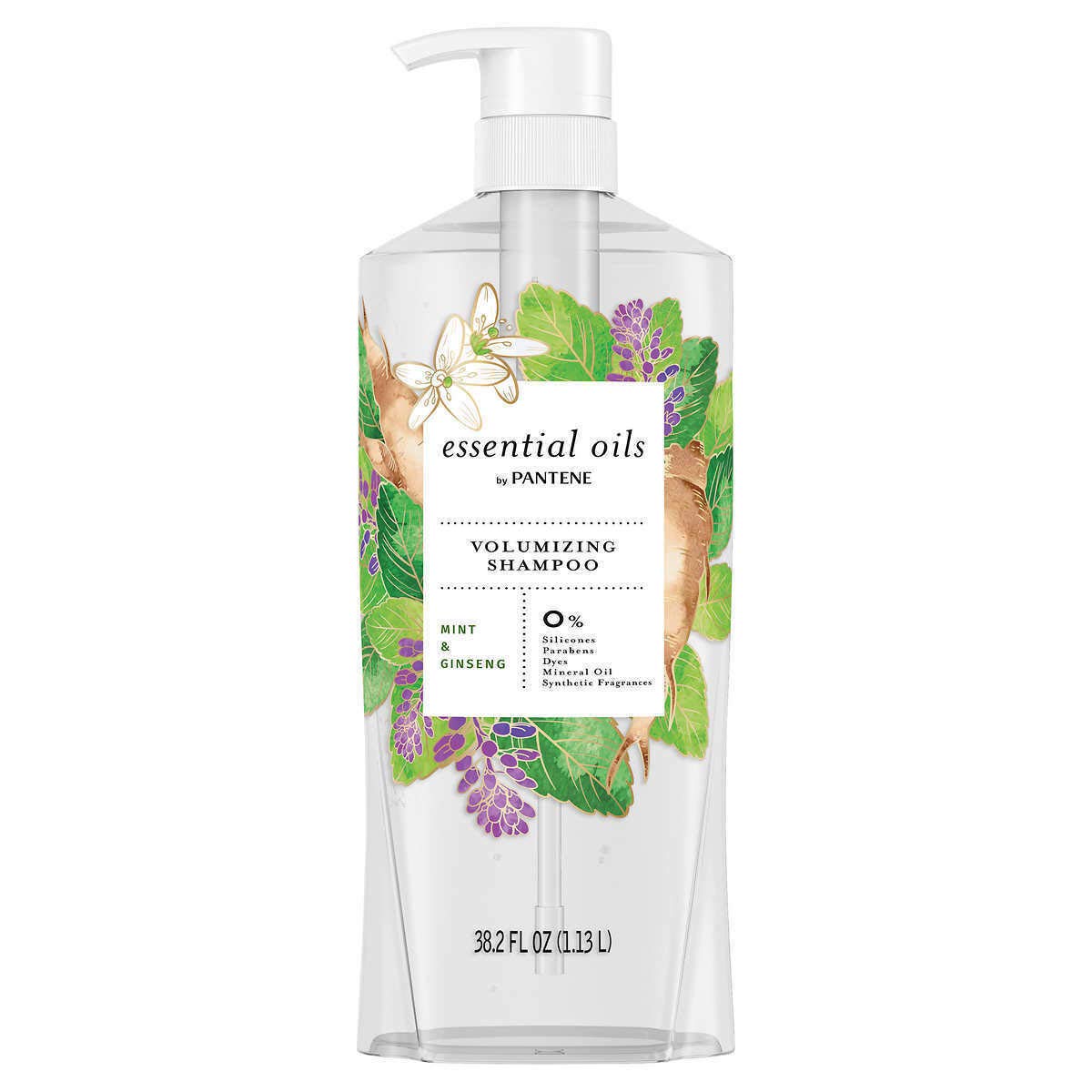 Pantene Essential Oils Volumizing Shampoo and Conditioner With Mint & Ginseng 38.2 FL / 1.13 L