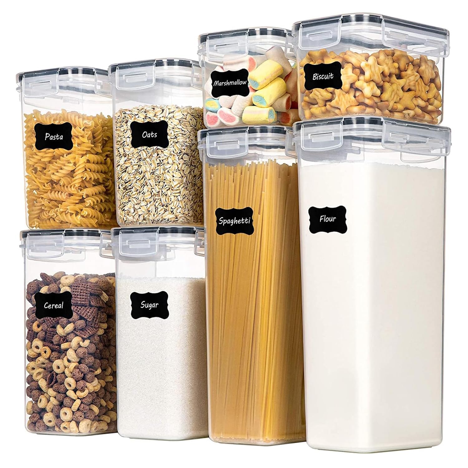 TINGFENG 8 PCS Airtight Food Storage Containers with Lids, BPA Free Plastic Storage Containers with Lids Food Container Sets