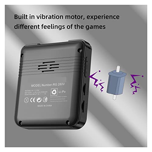 RG280V Retro Gaming 16G/64G-5000 Gaming 2.8in IPS Screen Retro Portable Mini Handheld Game Console (Color : Silver 16G)