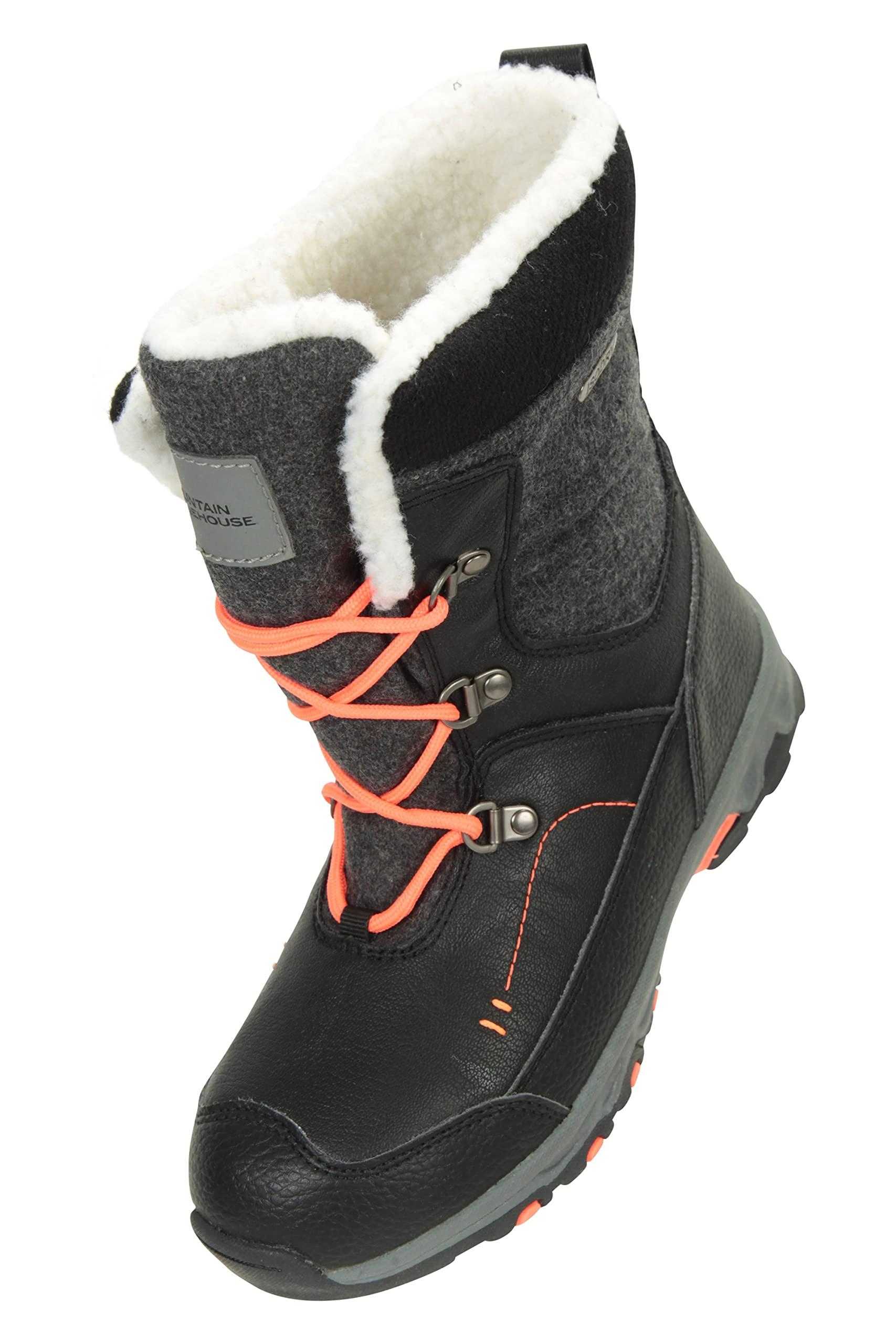 Mountain Warehouse Heavenly Kids Snowboots - Snowproof Winter Shoes Coral Kids Shoe Size 5 US