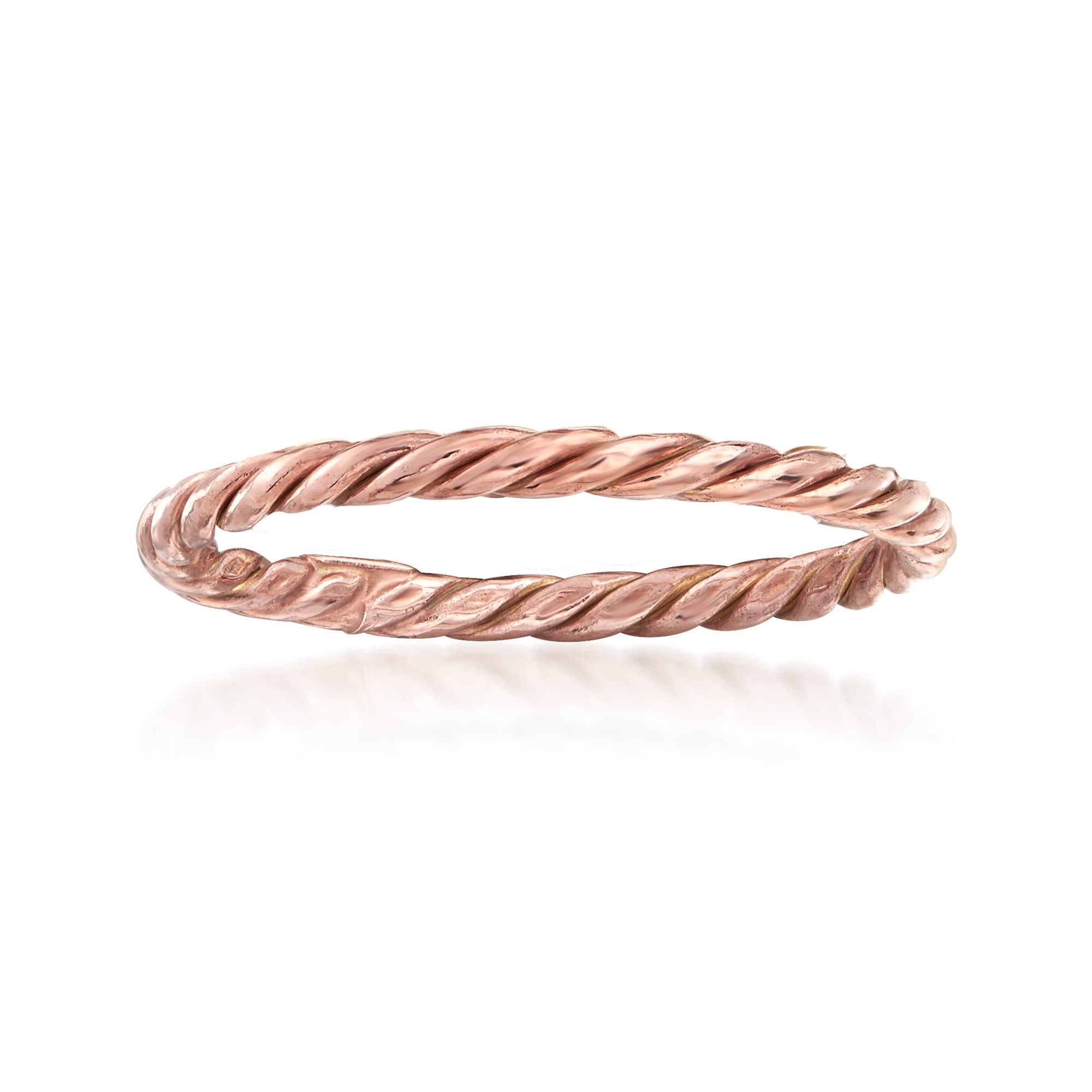 Ross-Simons 18kt Rose Gold Roped Ring. Size 5