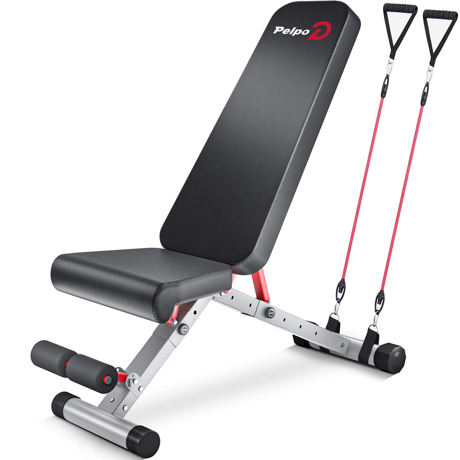 Pelpo Adjustable Weight Bench, Folding Weight Lifting Bench, Workout Bench for Home, Incline/Decline Bench for Full Body Workout, Strength Training Benches, Max Load 660lbs