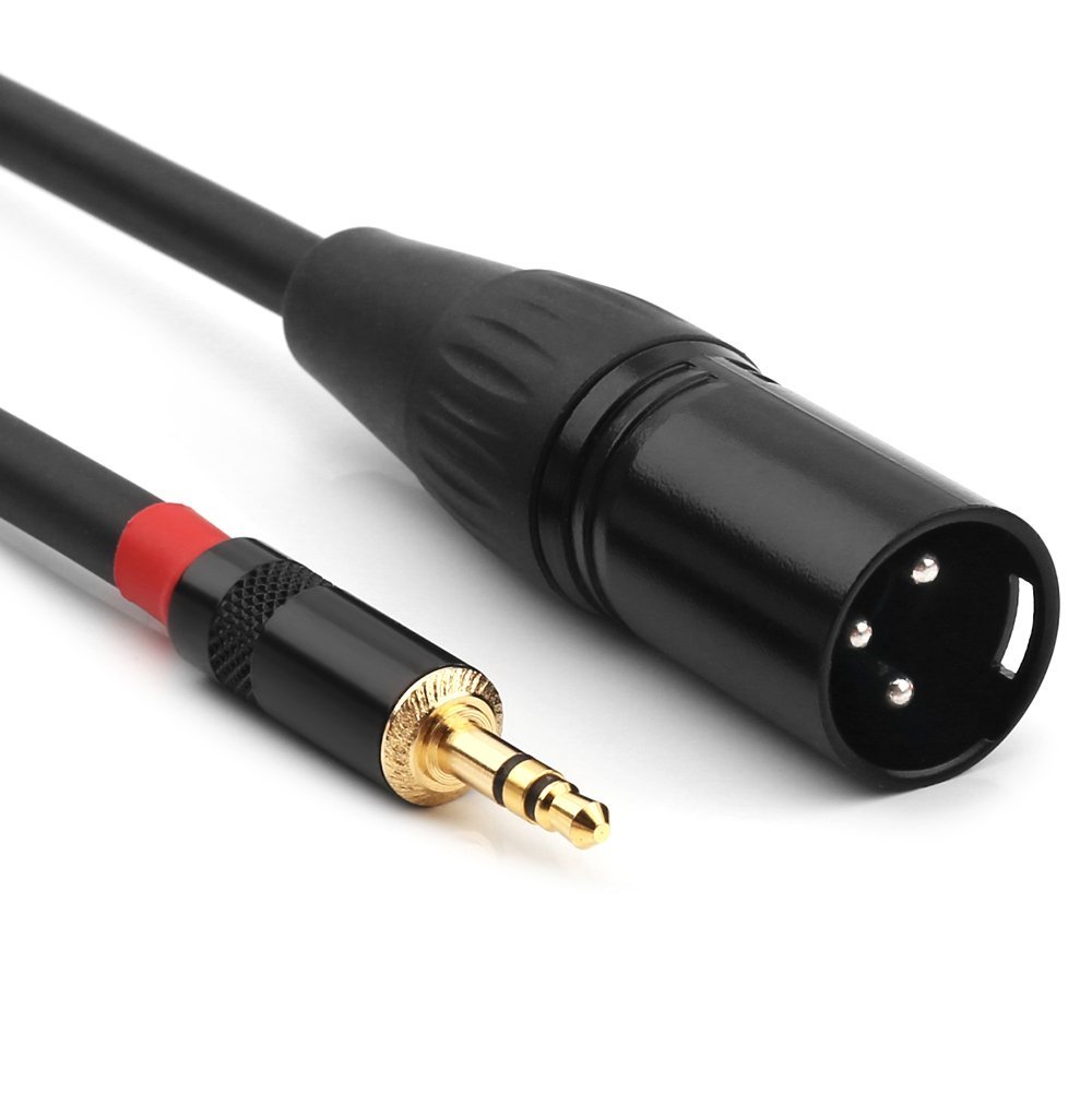 NANYI 3.5mm (1/8 Inch) TRS Stereo Male to XLR Male Interconnect Audio Microphone Cable, Suitable for iPod, Mobile Phone, Active Speakers, Stage, DJ, Studio Audio Console, 0.2M (0.6FT)