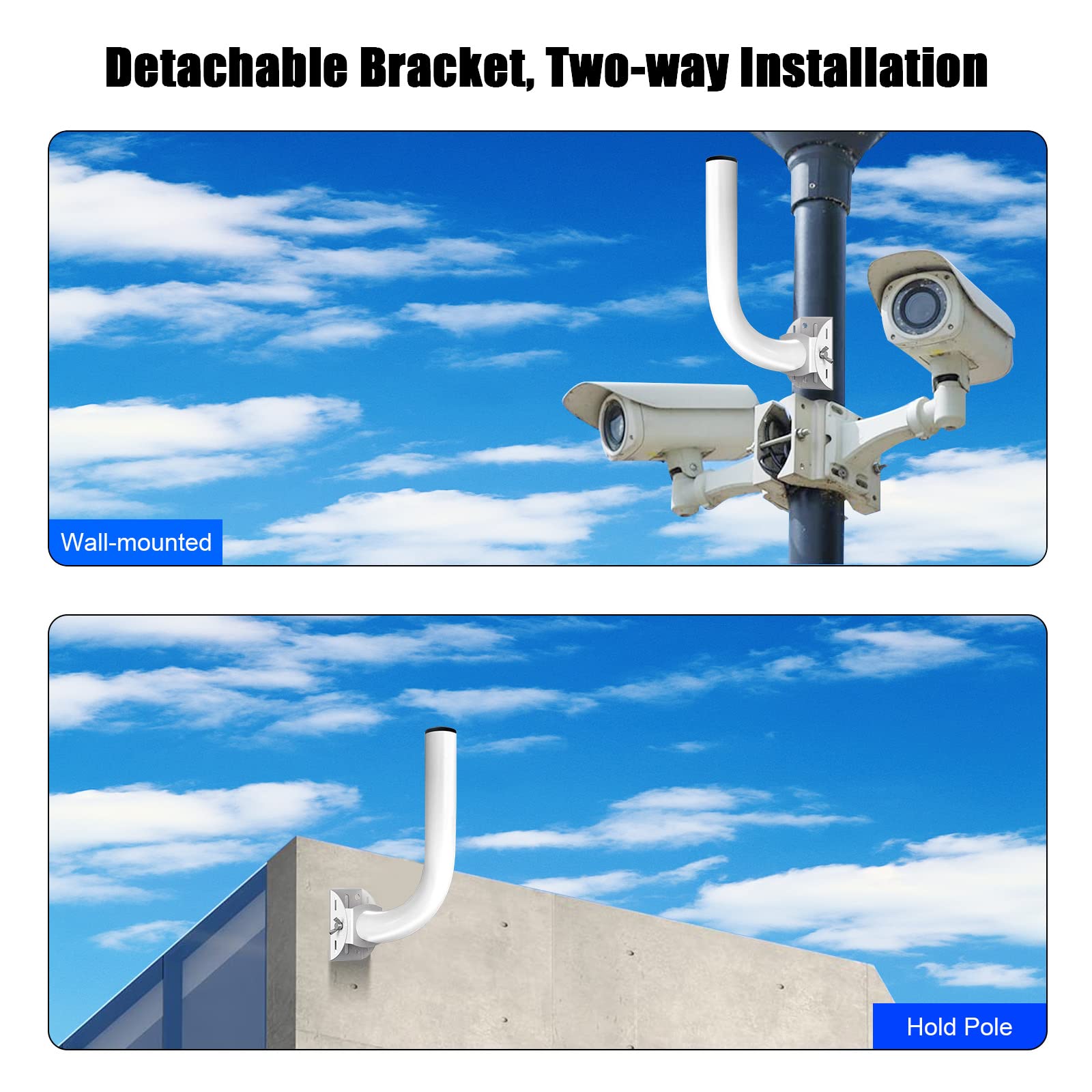 ZETECH Universal Antenna Mount, Antenna Pole and Wall Mount Bracket for Outdoor Antenna Weather Station Wireless Bridge Point to Point AP Access Point Client Bridge CPE