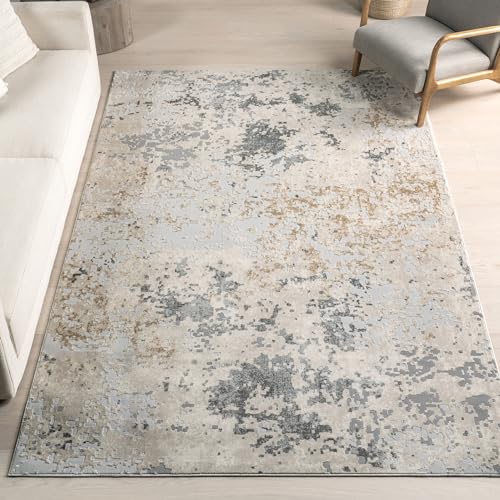nuLOOM Chastin Modern Abstract Area Rug - 8x10 Area Rug Modern/Contemporary Beige/Grey Rugs for Living Room Bedroom Dining Room Kitchen
