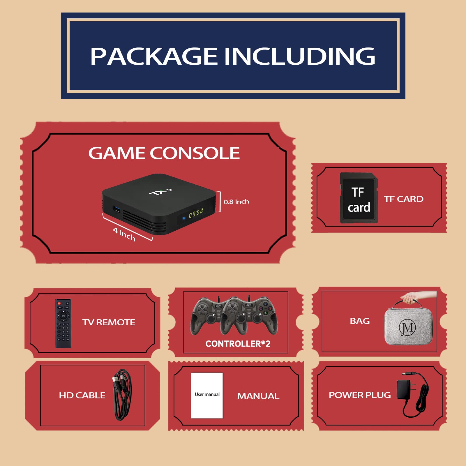 Retro Game Console Built in 90,000+ Classic Games, S905X3 Chip, 256G Video Game Console All in One, Gaming Consoles Compatible with Atari/Mame/PS1/PSP/Gameboy, Game System with 2 Controllers