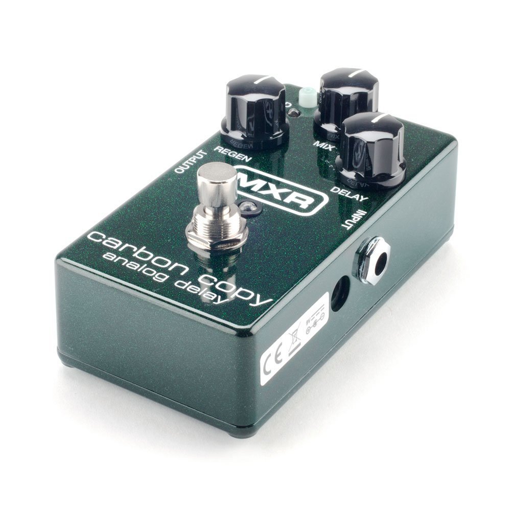MXR M169 Carbon Copy Analog Delay Pedal BUNDLE with AC/DC Adapter Power Supply for 9 Volt DC 1000mA, 2 Metal-Ended Guitar Patch Cables AND 6 Dunlop Guitar Picks