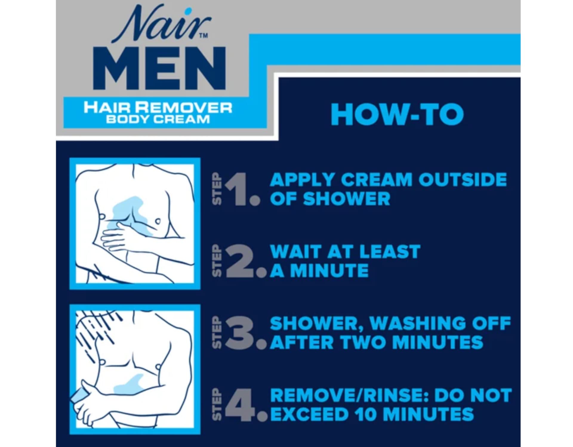 Nair Hair Remover for Men Hair Remover Body Cream, 13 oz (2-Pack)
