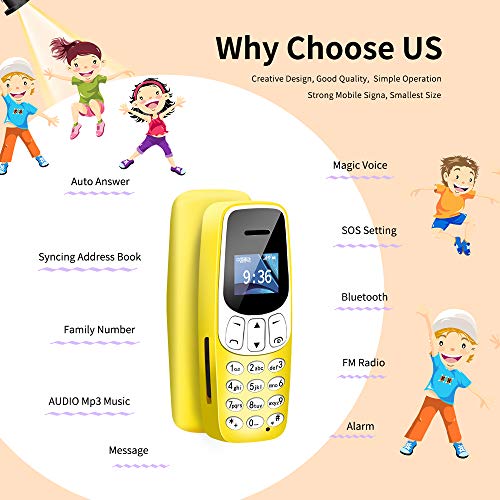 MiRUSI J7 Latest World Smallest Mini Plastic Phone GSM Unlocked Voice Changer Phone (Rose)