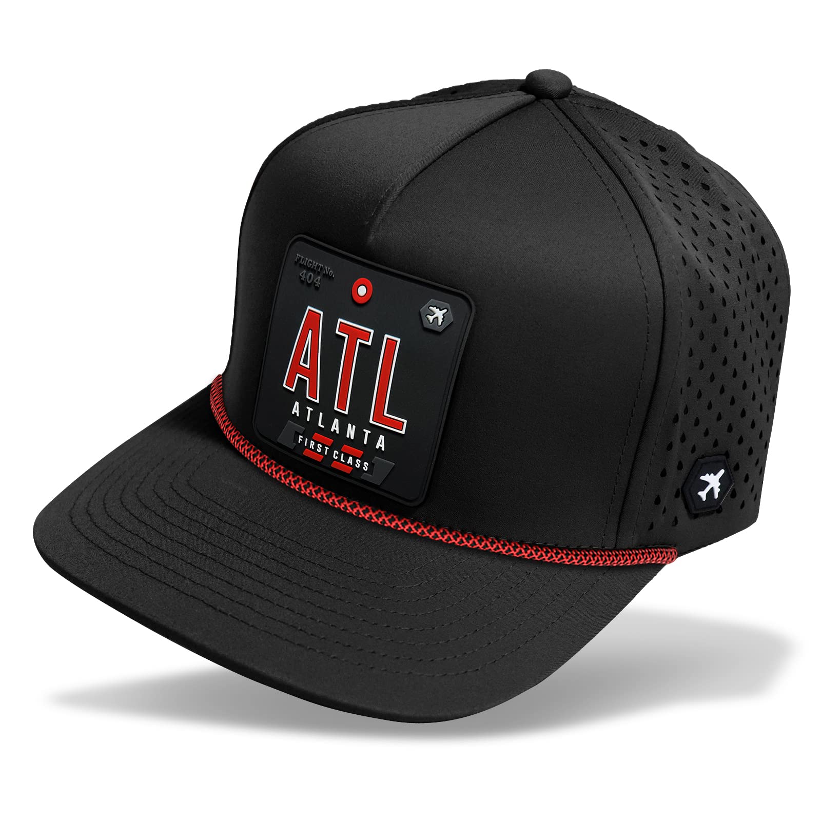 We Fly Apparel Performance Snapback Hat - Baseball Cap for Men & Women (Atlanta, Black/Charcoal)