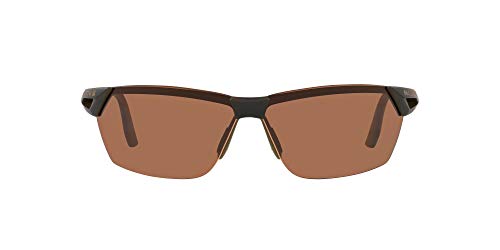 Native Eyewear Vigor Polarized Rectangular Sunglasses, Matte Moss/Brown, 70 mm