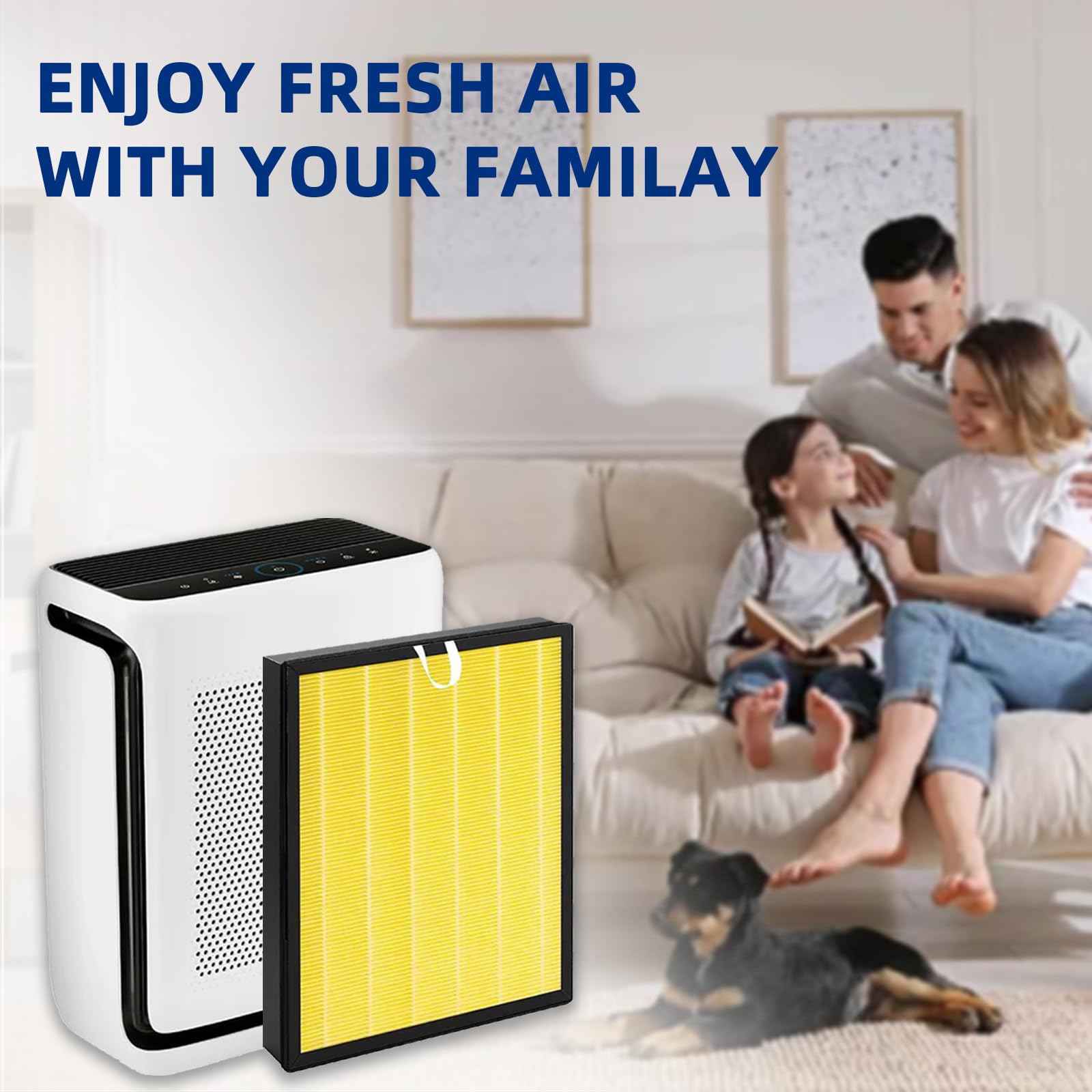 Vital 200S Pet Filter Replacement Compatible with LEVOIT Vital 200S Air Purifier: 3-in-1 H13 True HEPA and High-Efficiency Activated Carbon Filter, Part # Vital 200S-RF-PA, Yellow, 2 Pack