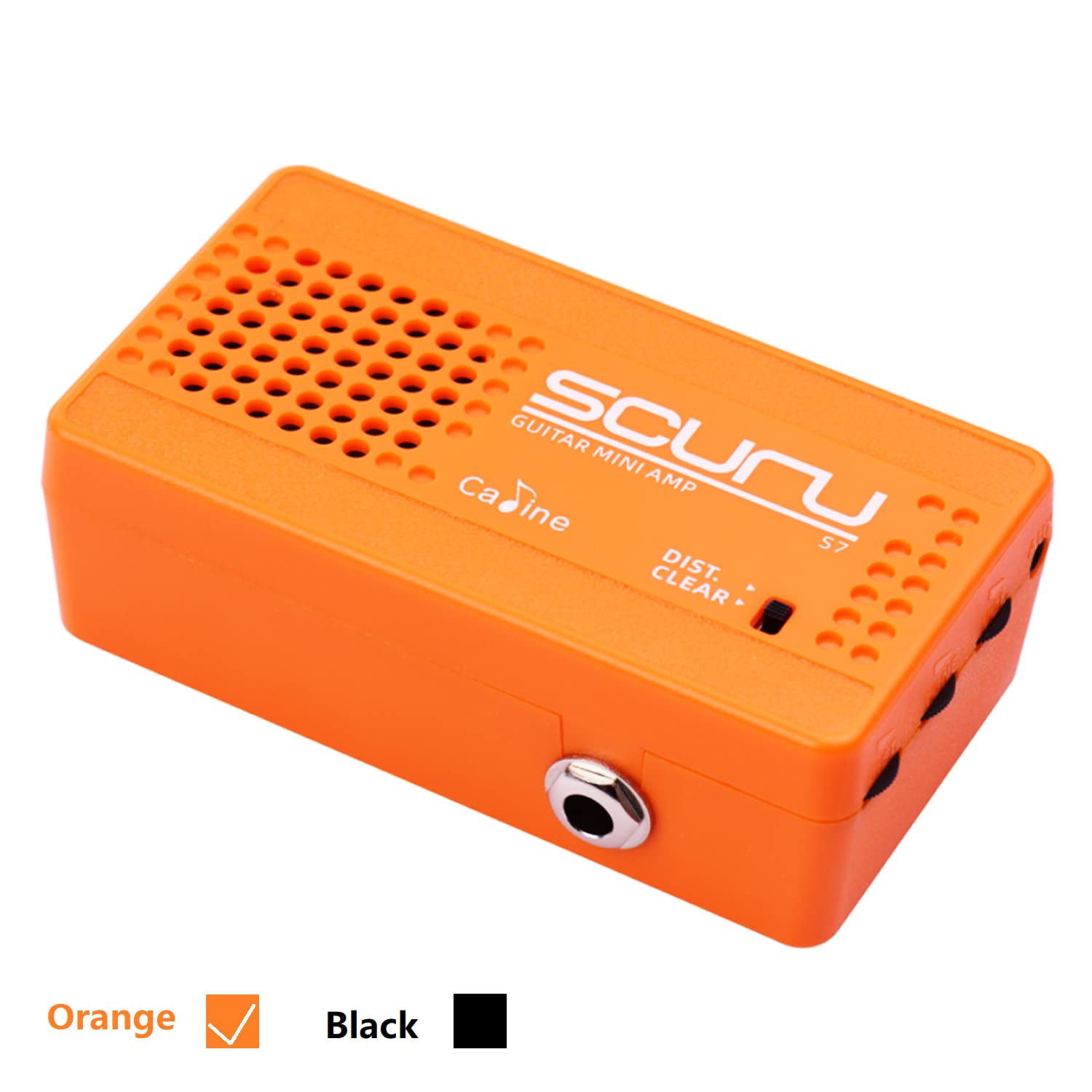 Portable Electric Guitar Mini Amp 3 Watt Built in Clear Distortion Channel with 9V Power Adapter - S7 Mini Guitar Amp Pocket Mini Speaker Guitar Practice Amplifier with Headphone Jack Output AUX Input