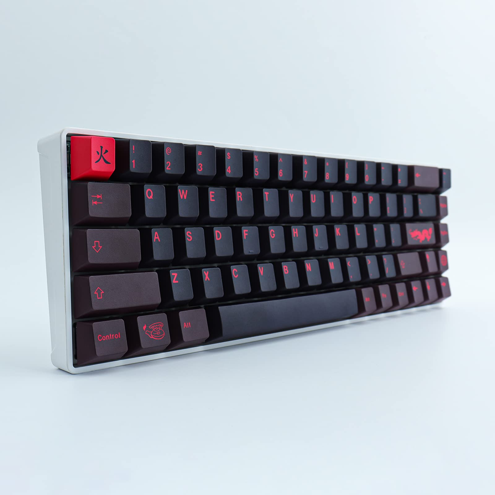 PBT Keycaps 129 Keys Dye-Sublimation Cherry Profile Keycaps Red Dragon Keycaps for Cherry Gateron Mx Switches Mechanical Gaming Keyboard