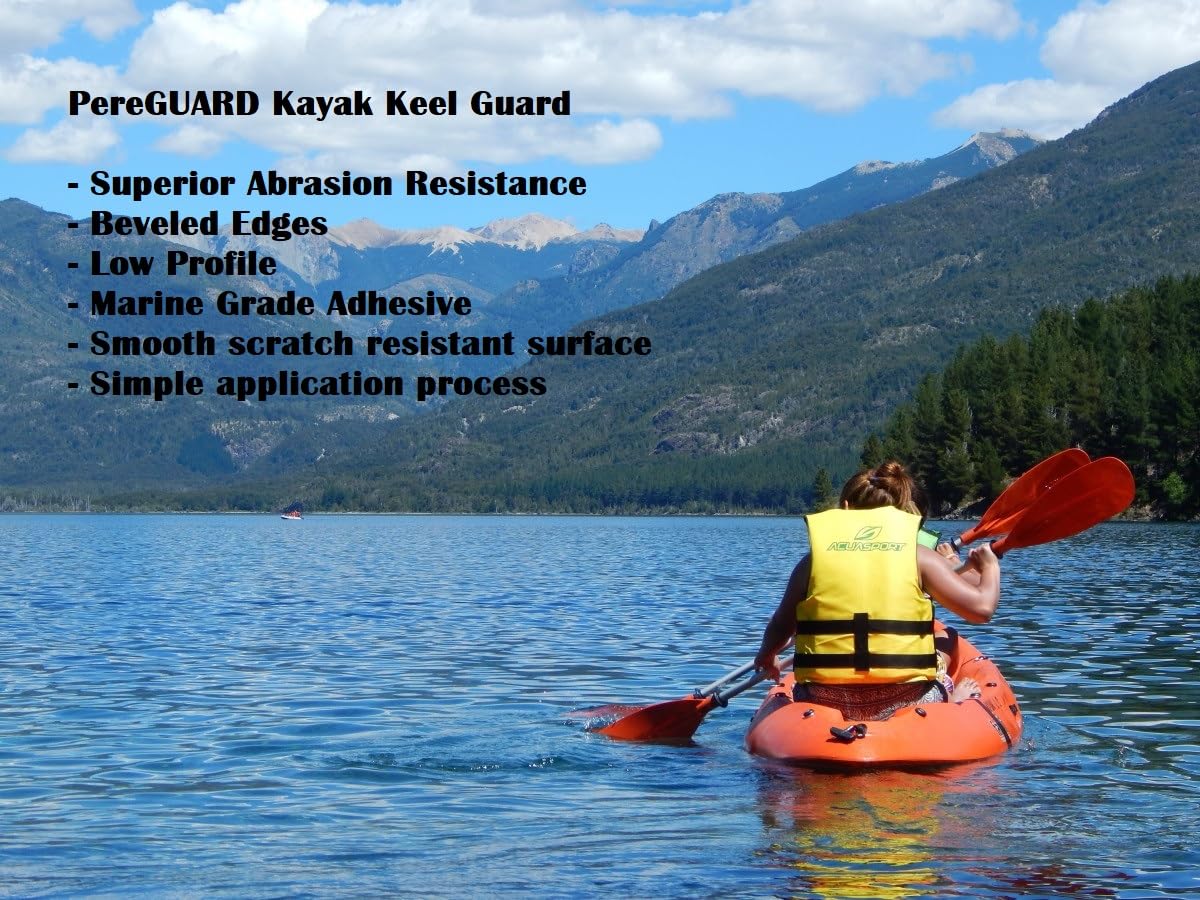 PereGuard Kayak Keel Guard 2" Width Black (14 feet) Kayak Canoe Protective Guard Abrasion Resistance