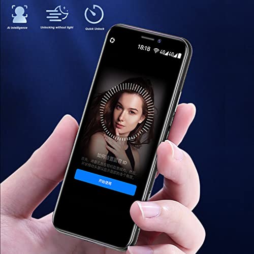 VINGVO Mini Mobile, 4G Mini Smartphone 8MP and 13MP Dual Cards Dual Standby with Charging Cable for School (Black)