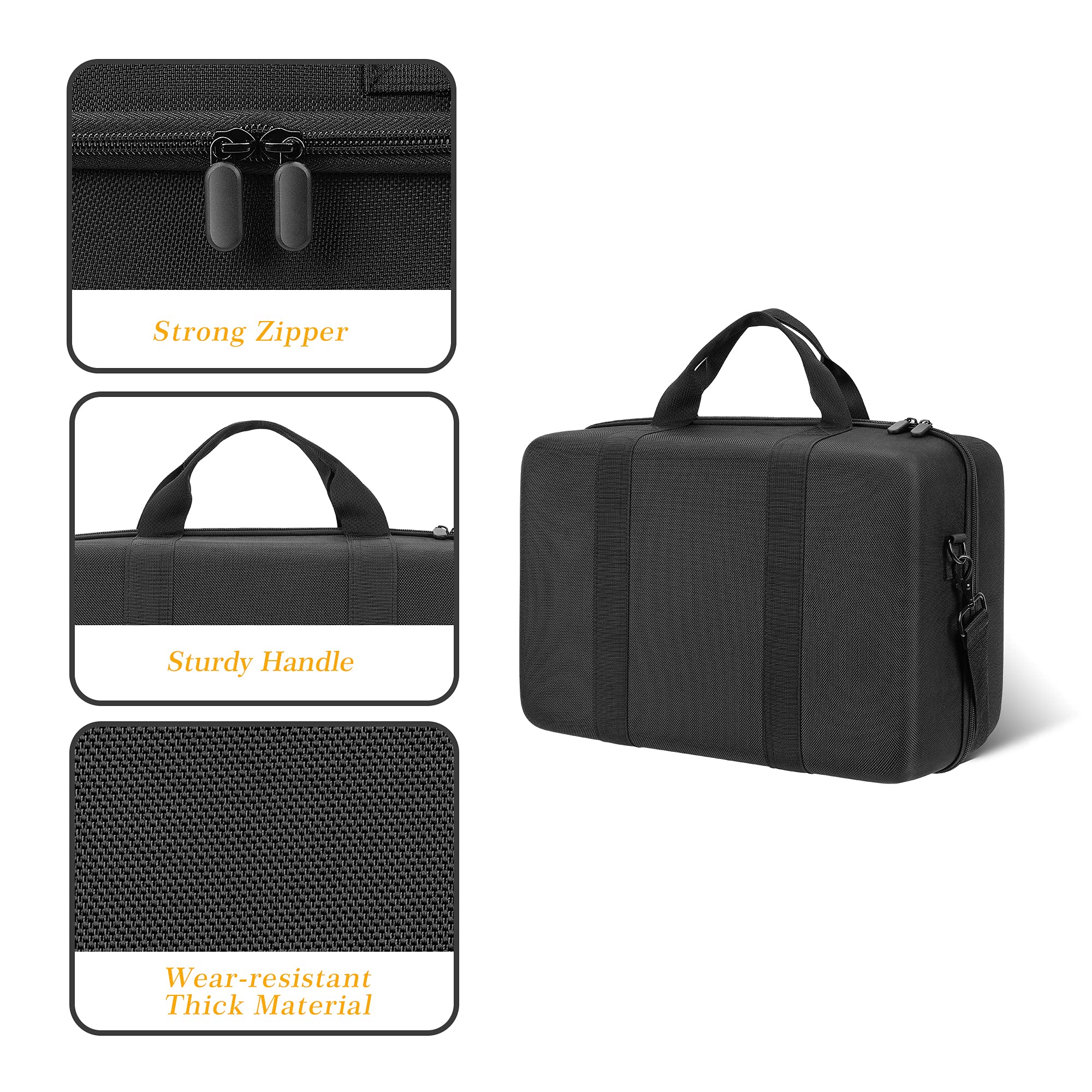 RHCOM Sturdy Material Carrying Case Compatible with Playstation 5 and PS5 Digital Edition,Playstation Controller, PS5 Games, Gaming Headset, and Gaming Accessories(Only case)