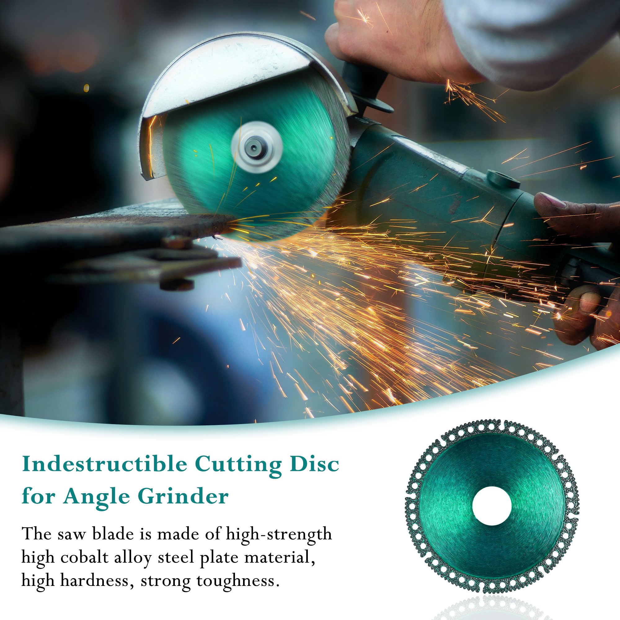 Mornajina β5 Packs 4 Inch Indestructible disc for Grinder, Indestructible Disc 2.2 for Angle Grinder 7/8" (Model 125), Cutting Discs for Smooth Cutting, Chamfering, Grinding of All Materials