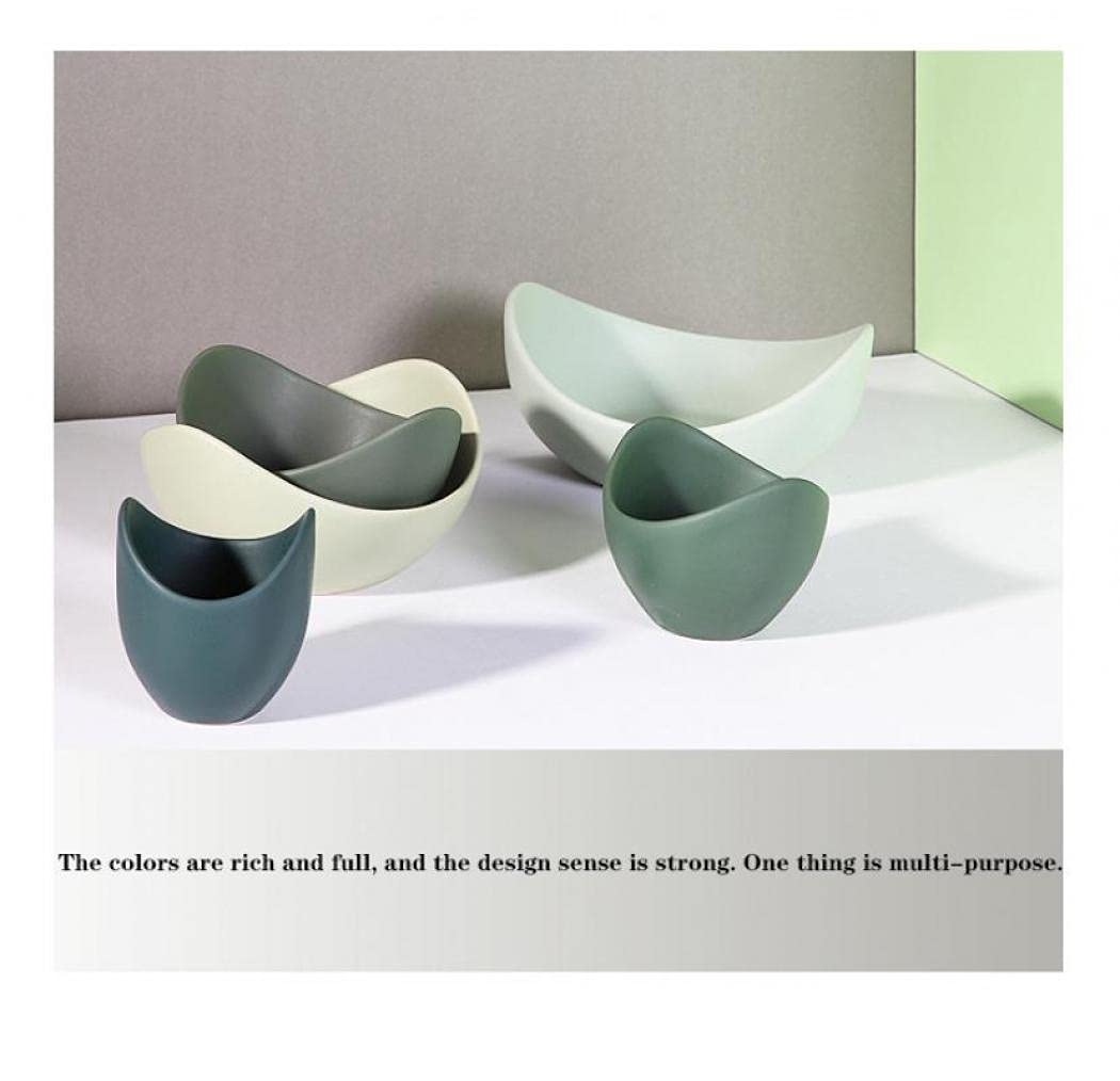 Set of 5 Lotus Ceramic Bowl Set, Decorative Porcelain Bowls Set for Salad, Oatmeal, Pasta, Fruit, Cereal, Soup, Rice, for Home Decor (Mint Green)