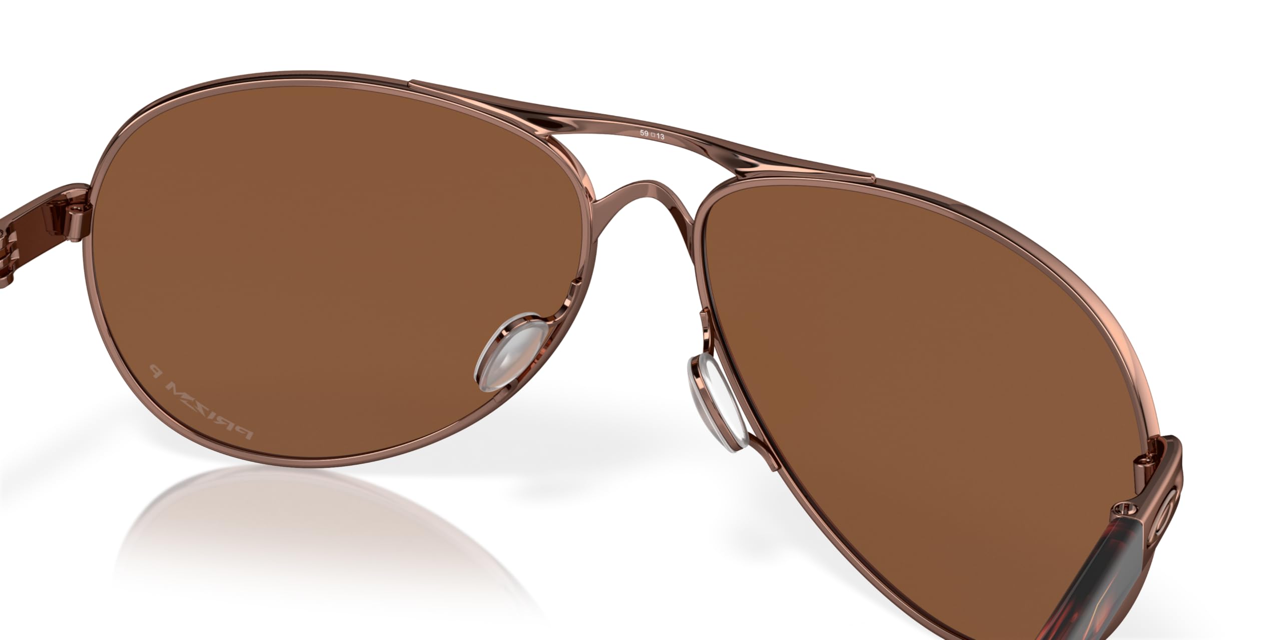 Oakley Women's OO4079 Feedback Aviator Sunglasses, Rose Gold/Prizm Tungsten Polarized, 59 mm