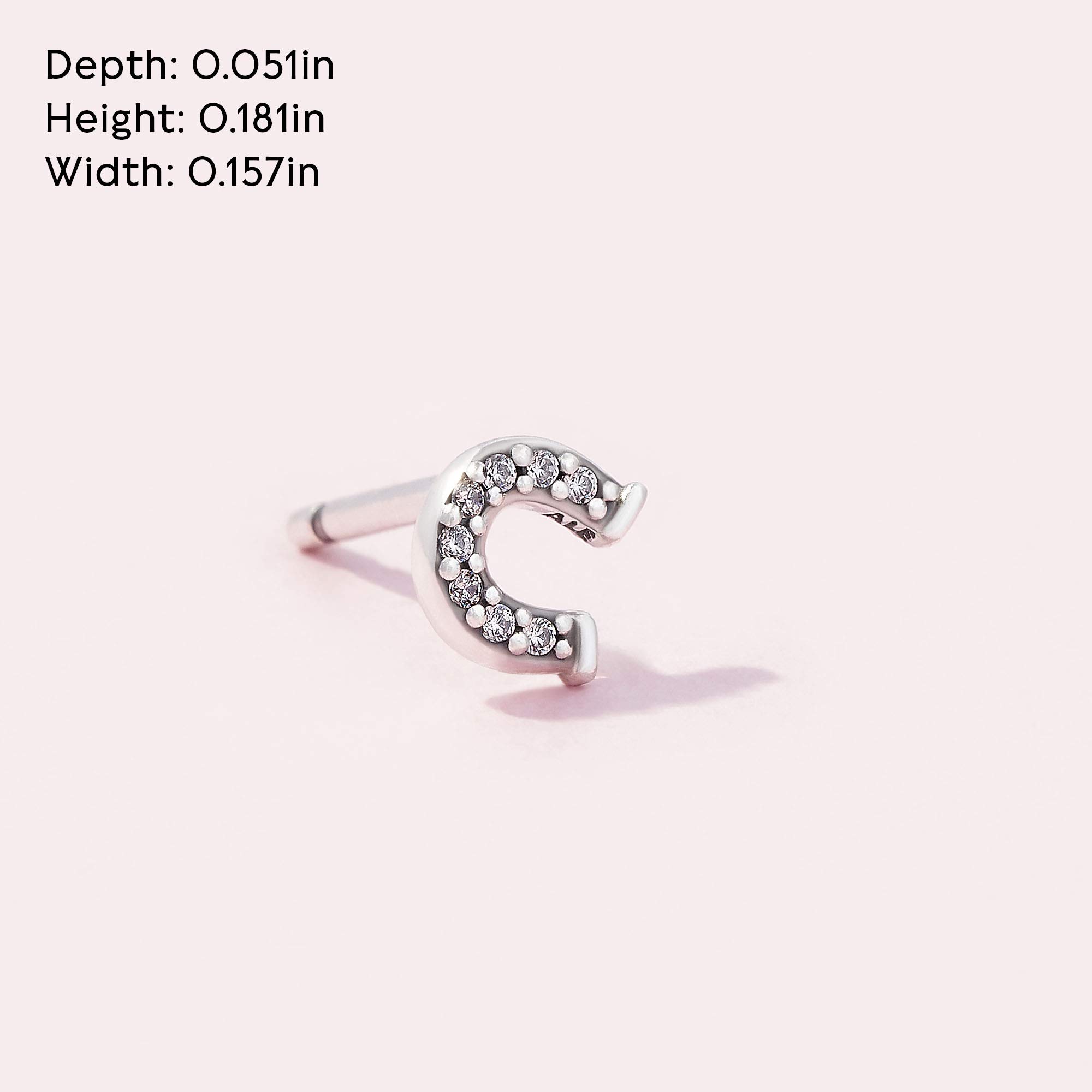 Pandora ME Jewelry - Horseshoe Cubic Zirconia Single Stud Earring - Gift for Her - Sterling Silver