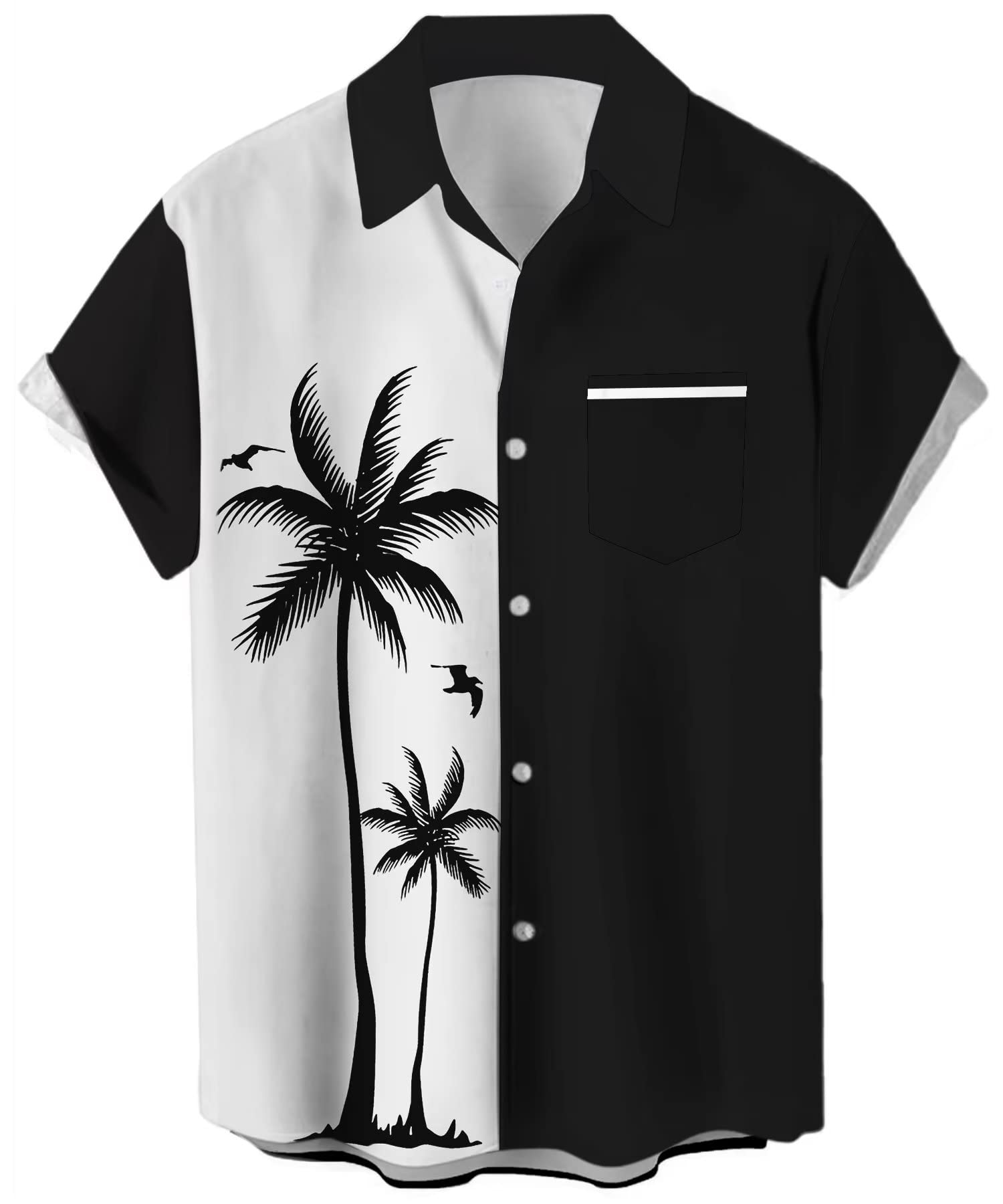 Lzzidou Men's Hawaiian Shirt Short Sleeve Button Down Beach Shirts