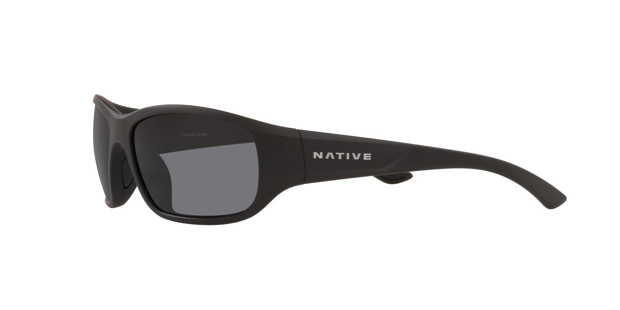 Native Eyewear Men's XD927 Throttle AF Rectangular Sunglasses, Matte Black/Grey Polarized, 56 mm
