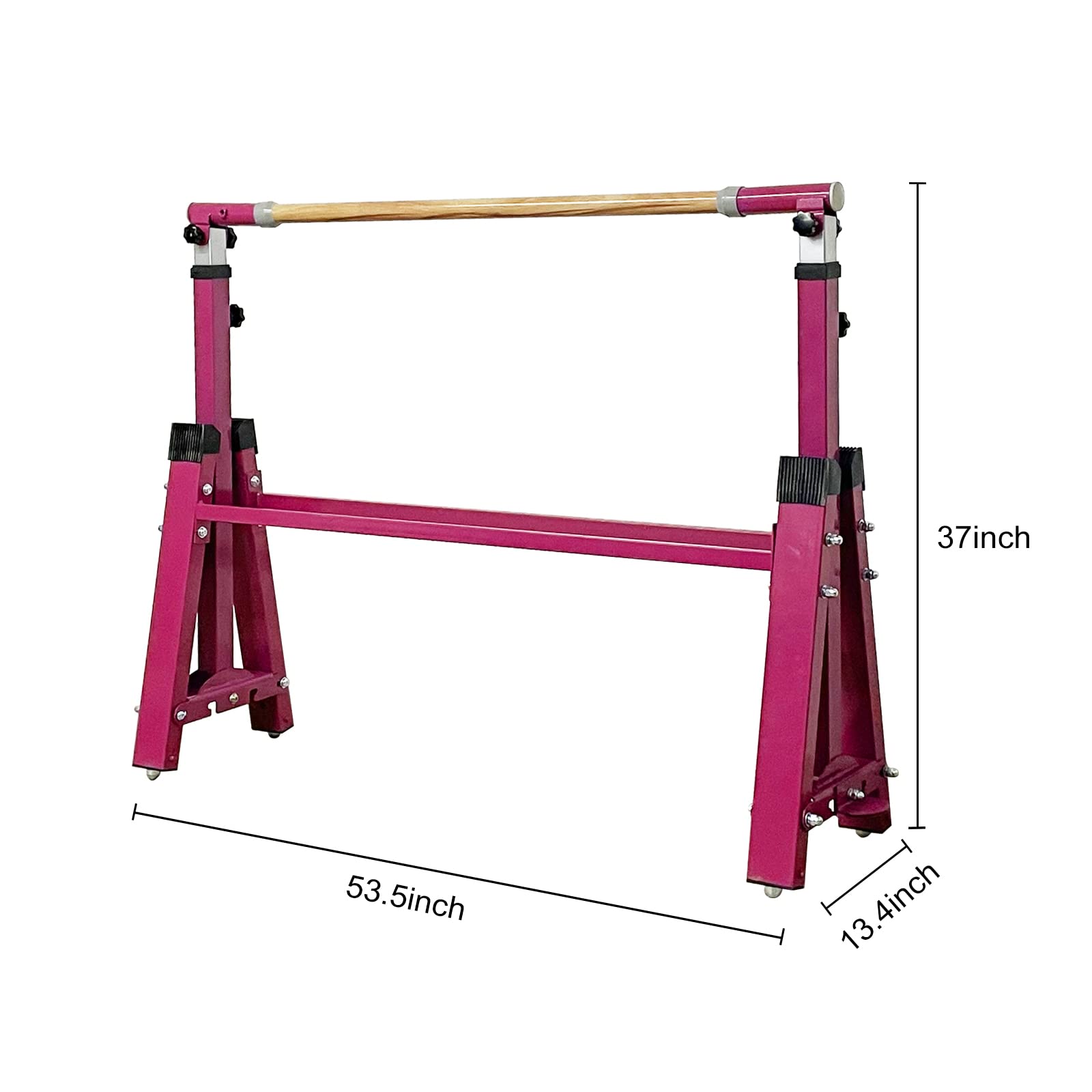 Peakpath Foldable&Moveable Gymnastics Kip Bar, Updated Expandable Home Gym Equipment for Kids Junior,Strong Fiberglass Rail, Adjustable Height 3'-5' Gymnastics Bar,300lbs Weight Limit