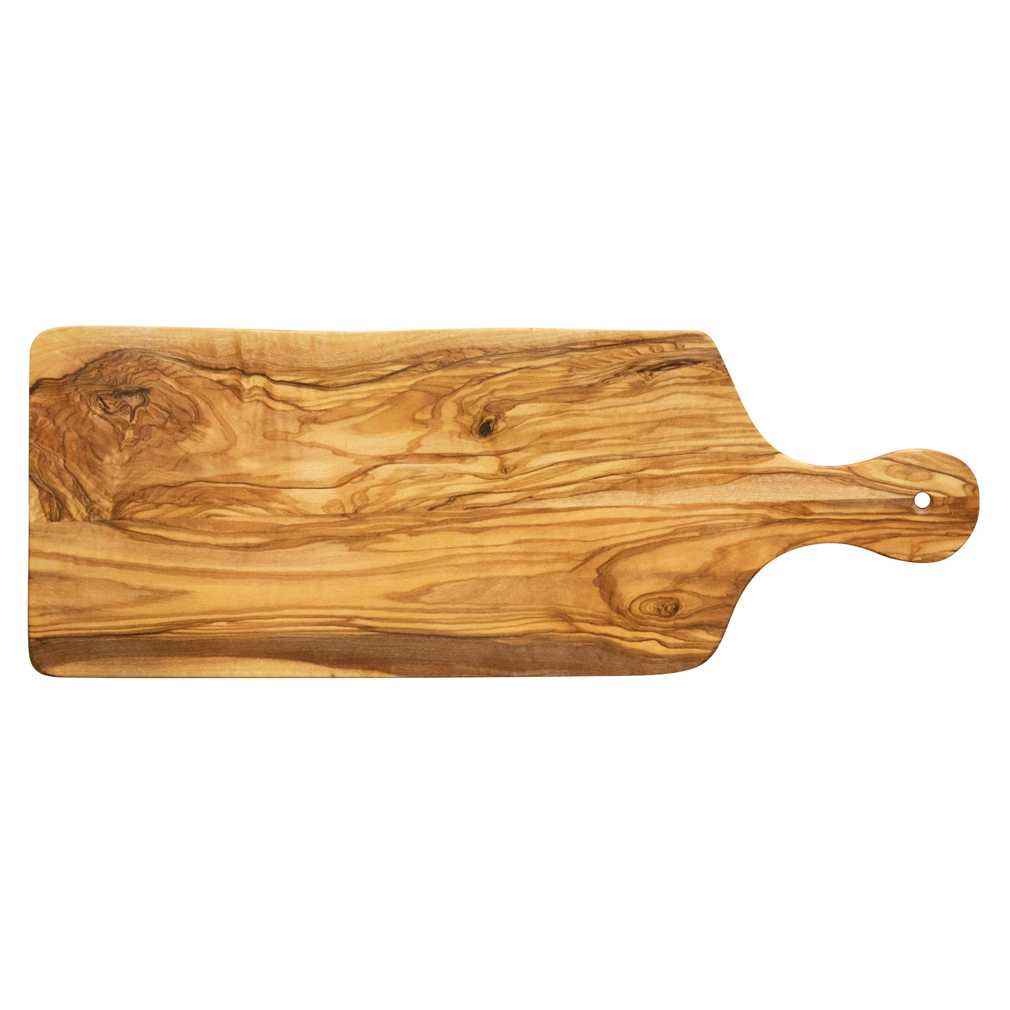 Thirteen Chefs Tramanto Wooden Cheese Serving Board, 17 Inch Long Olive Wood Food Platter