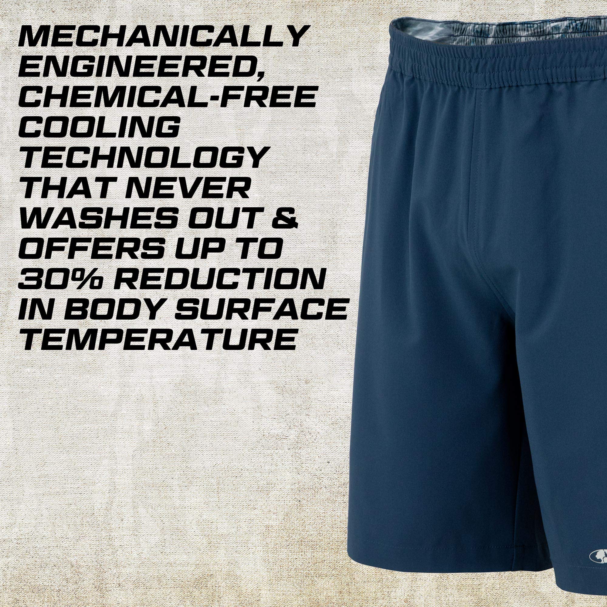 Mossy Oak Standard Men's Lounge Comfy Gym Shorts with Pockets, Mo Blue, Large