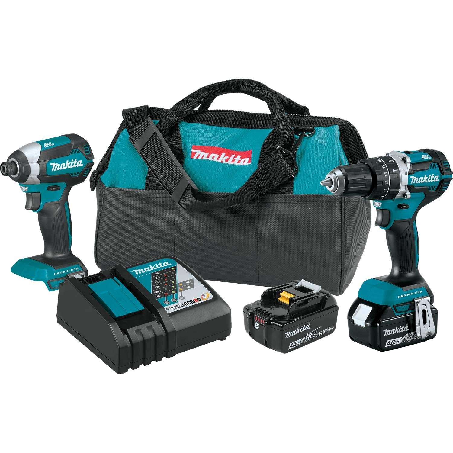 Makita XT269M 18V LXT Lithium-Ion Brushless Cordless 2-Pc. Combo Kit (4.0Ah) with XMT03Z 18V LXT Lithium-Ion Cordless Multi-Tool