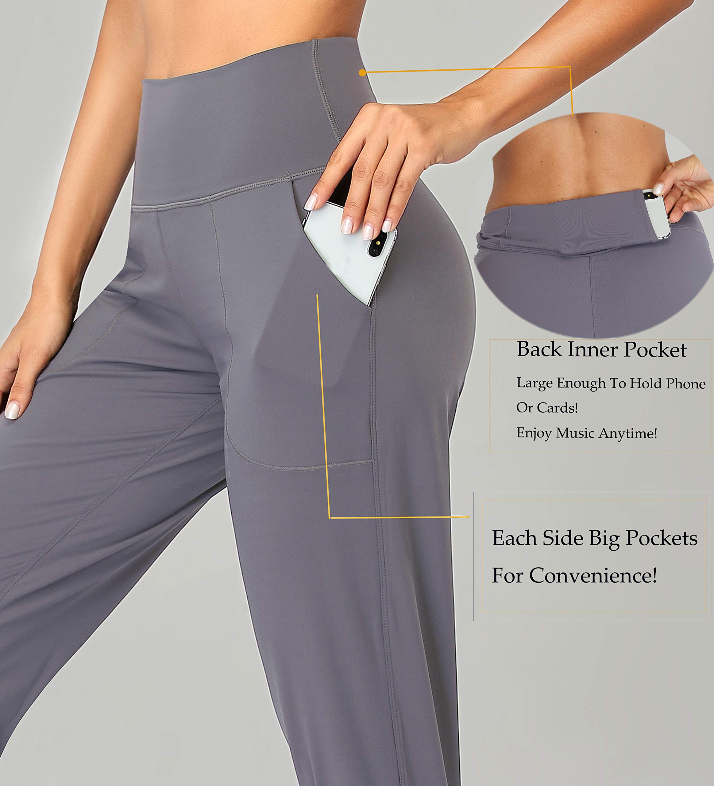 Oalka Womens Capri Joggers High Waist Pockets Running Sweatpants Jogger Pants Light Grey M