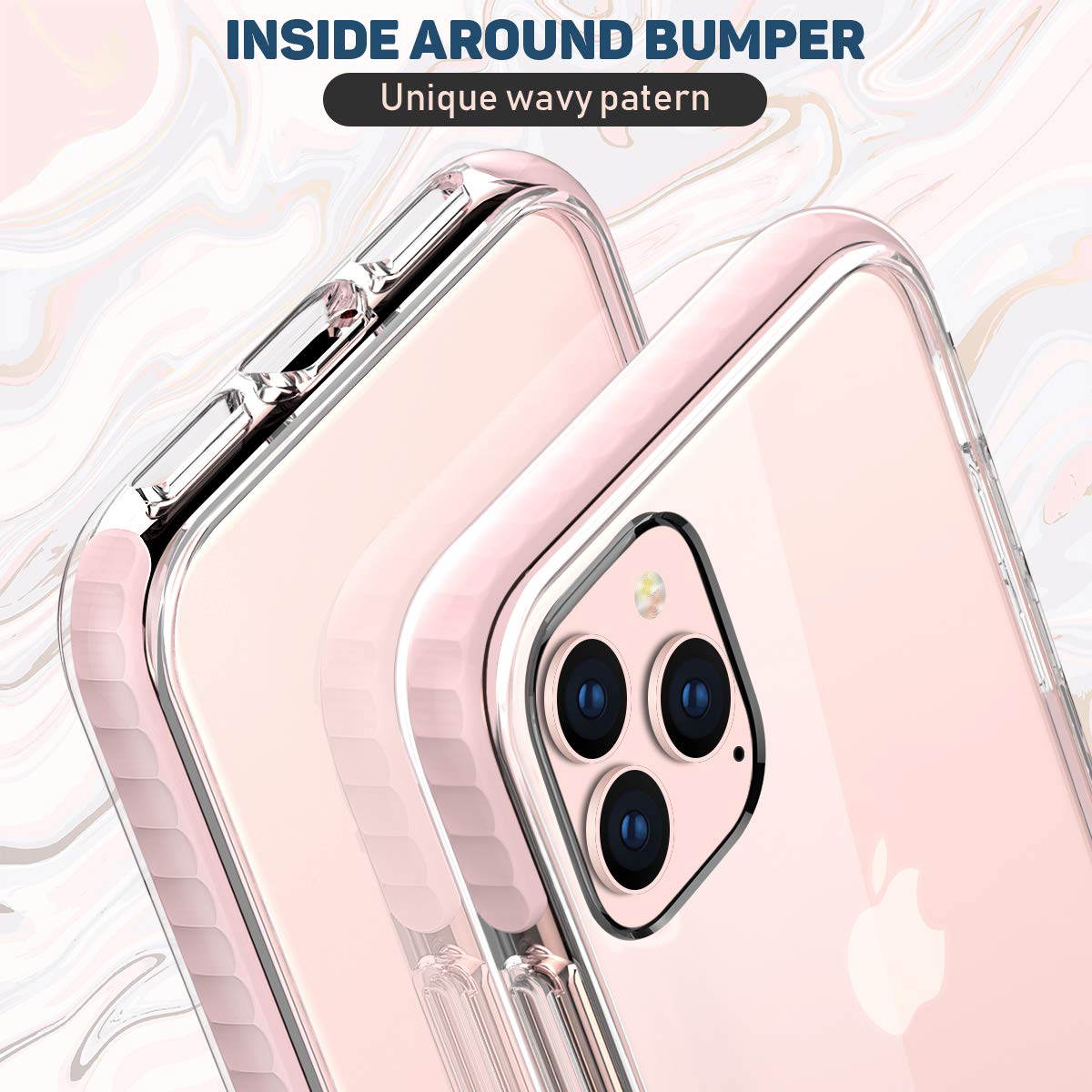 MATEPROX Compatible with iPhone 11 Pro Case Clear Thin Slim Crystal Transparent Cover Shockproof Bumper Case for iPhone 11 Pro 5.8(Pink