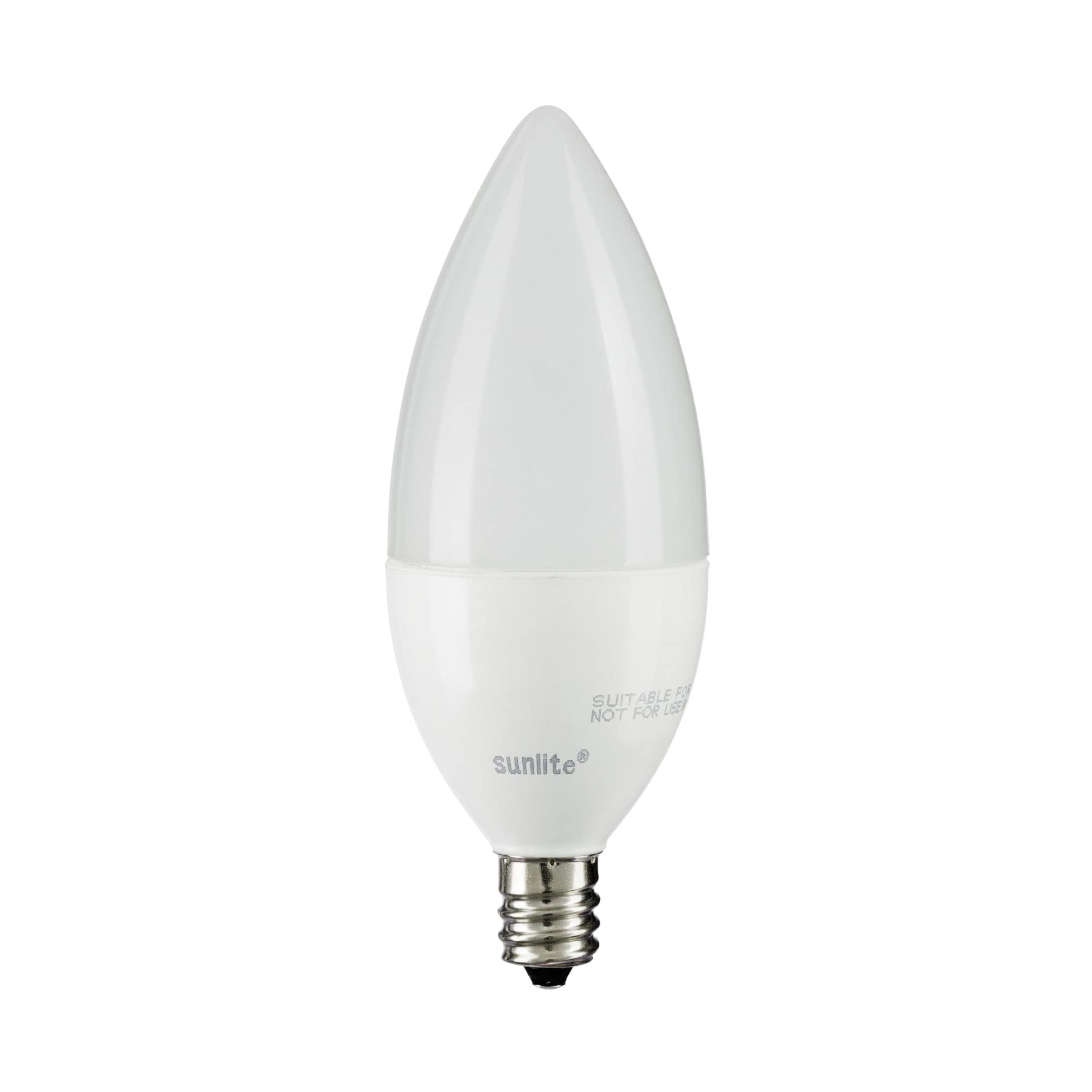 Sunlite 80775 LED B11 Clear Torpedo Tip Chandelier Light Bulb, 4.5 Watts (40W Equivalent) 300 Lumens, Candelabra E12 Base, Dimmable Energy Star and ETL Certified, 4000K Cool White, 1 Count