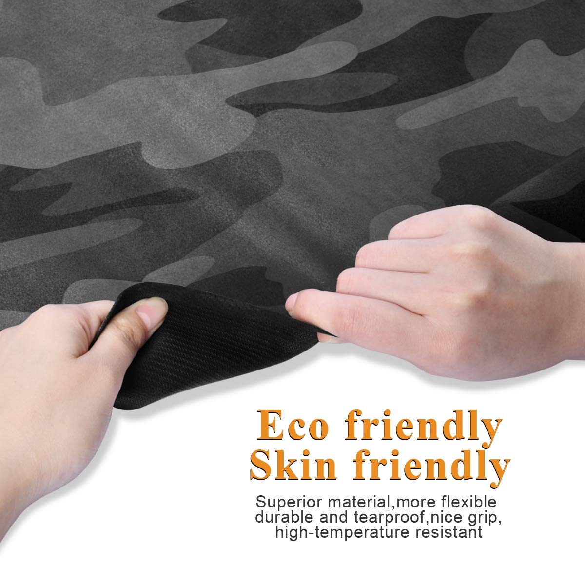 One Bear Yoga Mat Charcoal Black Grey Camo Fitness Mat Eco-Friendly Non Slip Portable Foldable Floor Workouts Mat for Pilates Home Gym Exercise Beach 70.8x26 inch