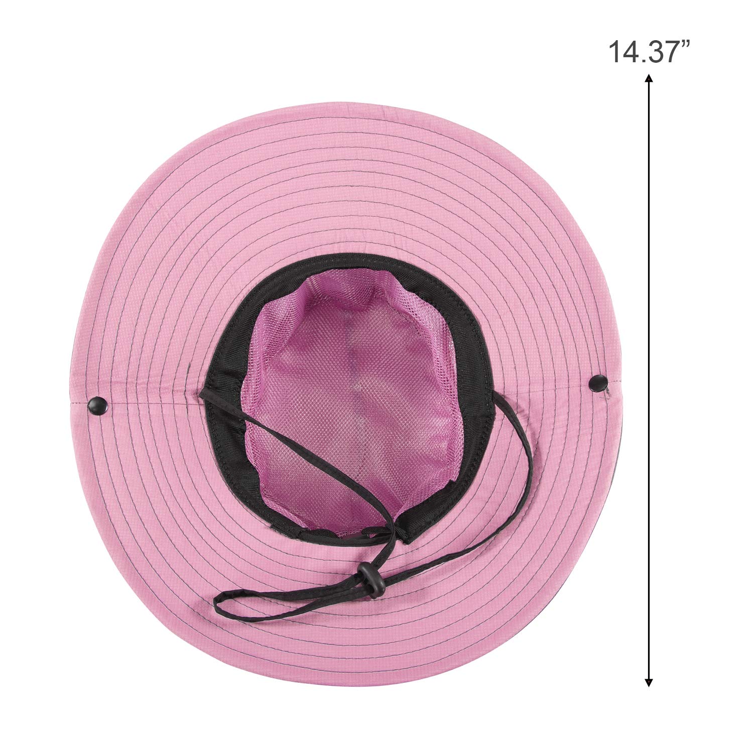 Norme 2 Pieces Women's Outdoor Sun Hat UV Protection Foldable Mesh Wide Brim Beach Fishing Cap Ponytail(Watermelon Red, Pink)