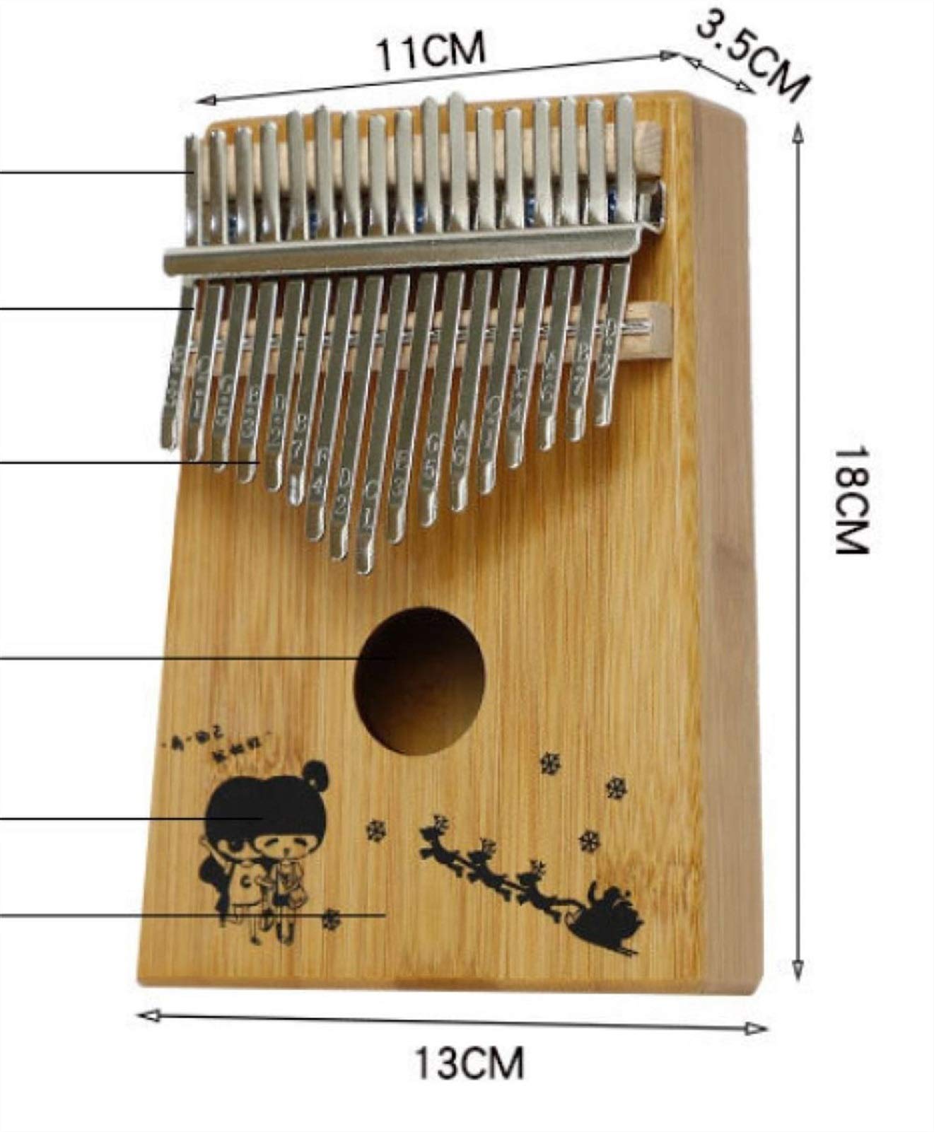 SLFDXDP Thumb Piano Single Board Portable Musical Instrument Kalimba Thumb Piano for Beginners 17-Tone Solid Wood Finger Piano Kalimba Thumb Piano Portable (Color : C)