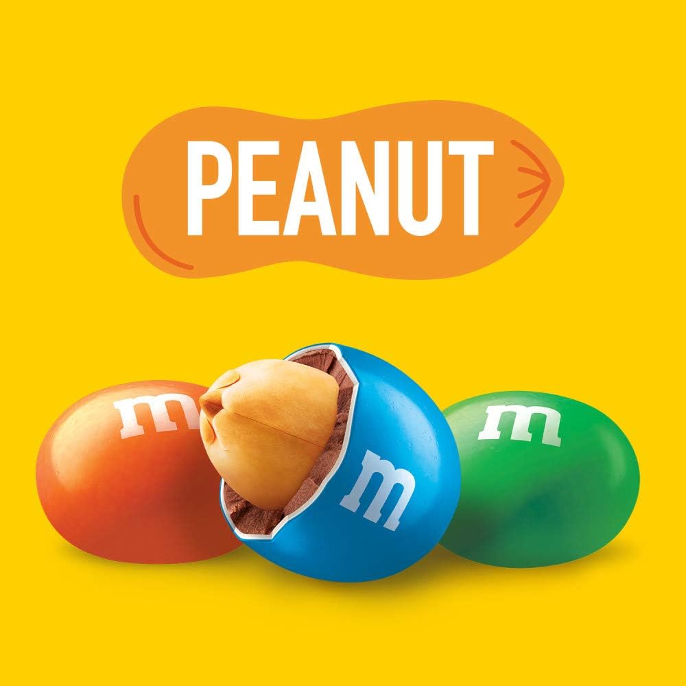 M&M's Milk Chocolate Candy with Roasted Peanut - 2 Pound Jumbo Party Pack - A Nutty Twist for Parties and Snacking!