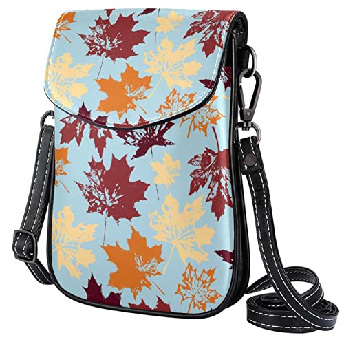 Small Crossbody Bag Maple Leaf Cell Phone Purse Wallet