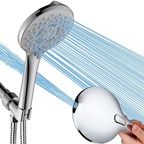 TEYOON 5-mode Handheld Shower Head with 6 ft. Stainless Steel Hose and Adjustable Bracket, Premium Chrome