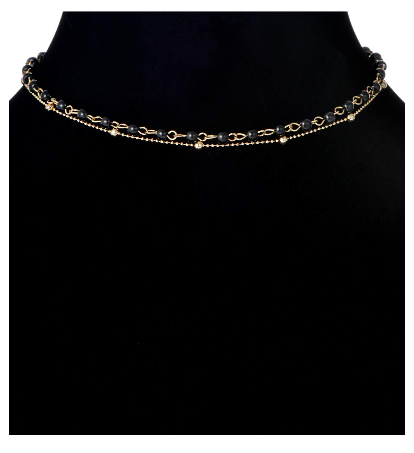 Ofeiyaa 12pcs Chain Gold Bead Necklace Coin Moon Star Pearl Pendant Chain Choker Multilayer Necklace Leather Cord Set for Women Men Gold Adjustable