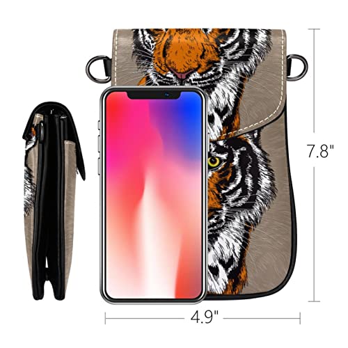 Small Crossbody Bag Tiger Cell Phone Purse Wallet