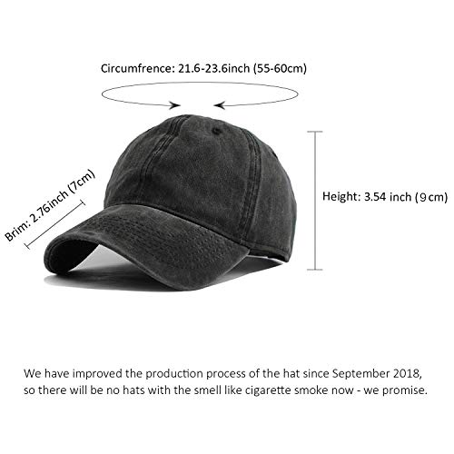 MSGUIDE Women's Skull Baseball Cap Vintage Cotton Washed Distressed Adjustable Dad Hat Gray