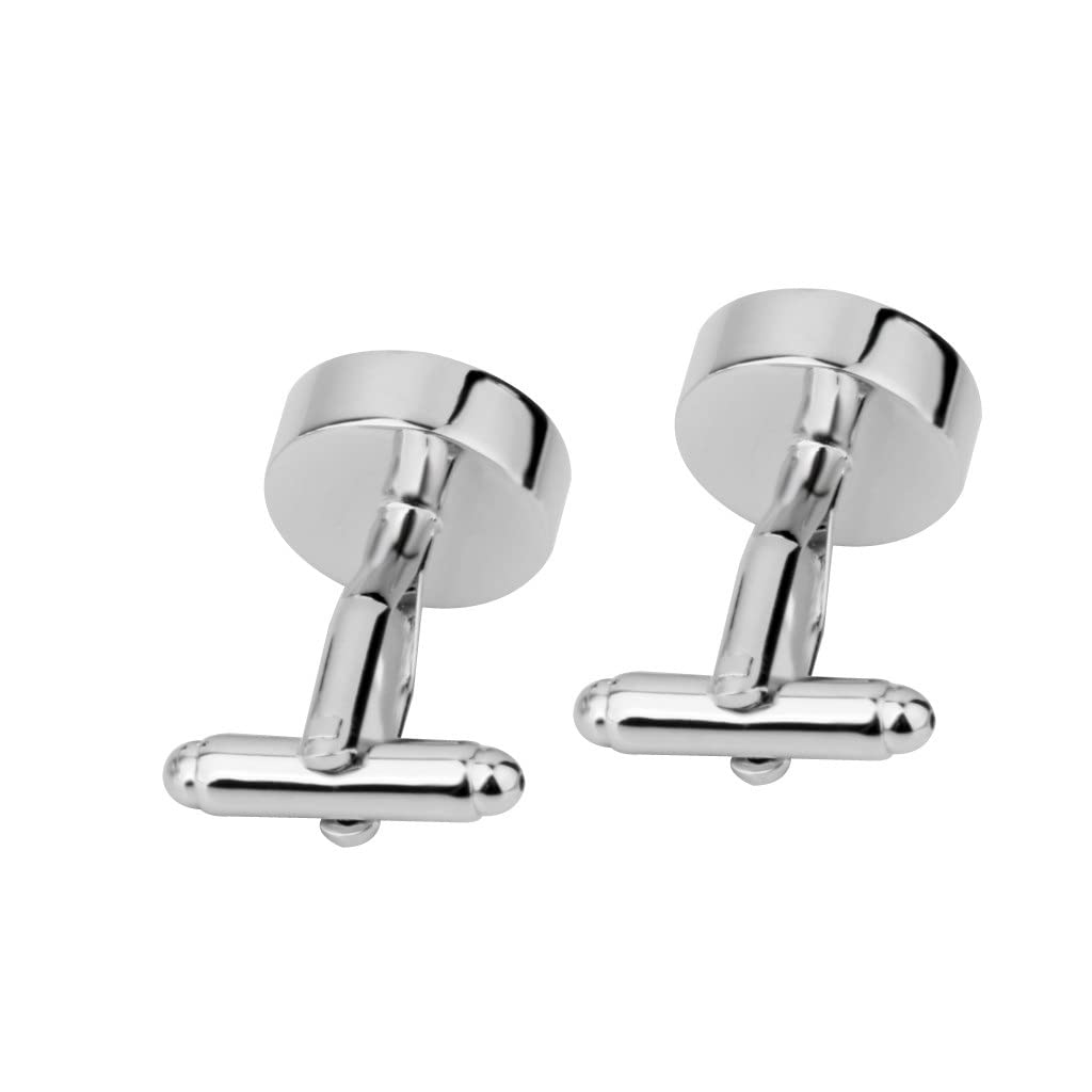 Round Stainless Steel Cufflink for Men Groom Shirt Suit Wedding Cuff Links (Color : A, Size : One Size) (A One Size)